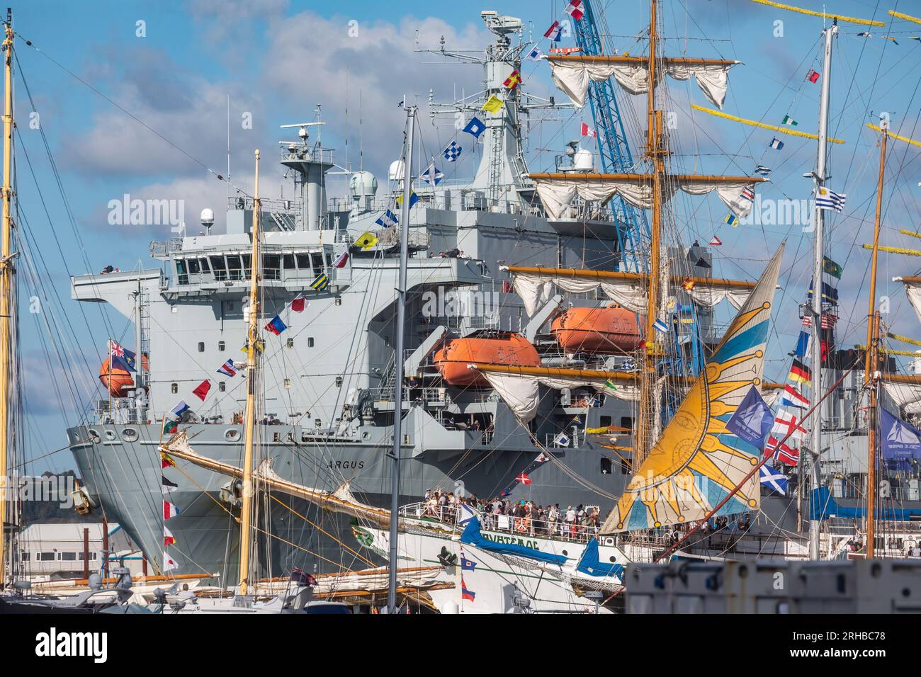 Falmouth, Cornwall, 15th August 2023, The Tall Ships are moored in ...