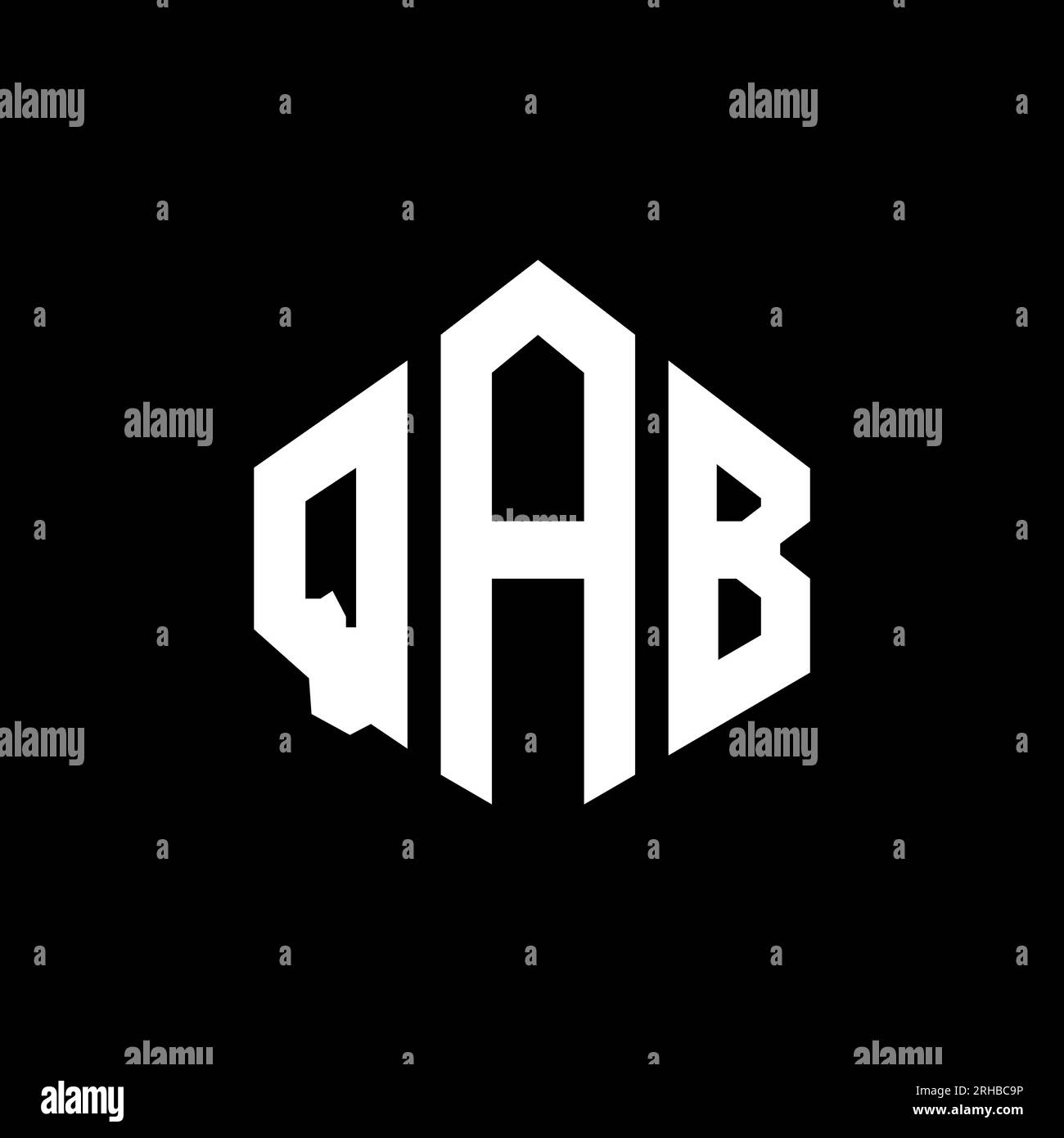 QAB letter logo design with polygon shape. QAB polygon and cube shape ...