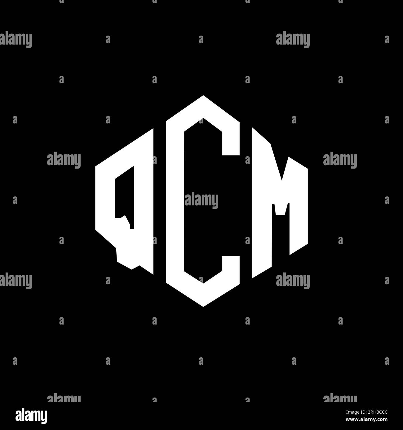 QCM letter logo design with polygon shape. QCM polygon and cube shape ...