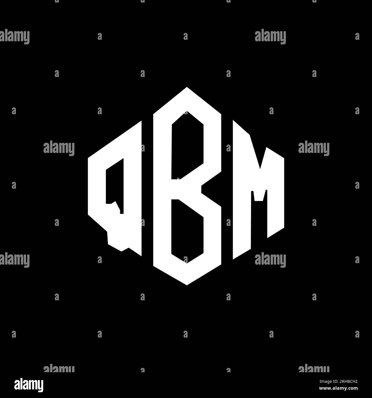 QBM letter logo design with polygon shape. QBM polygon and cube shape ...