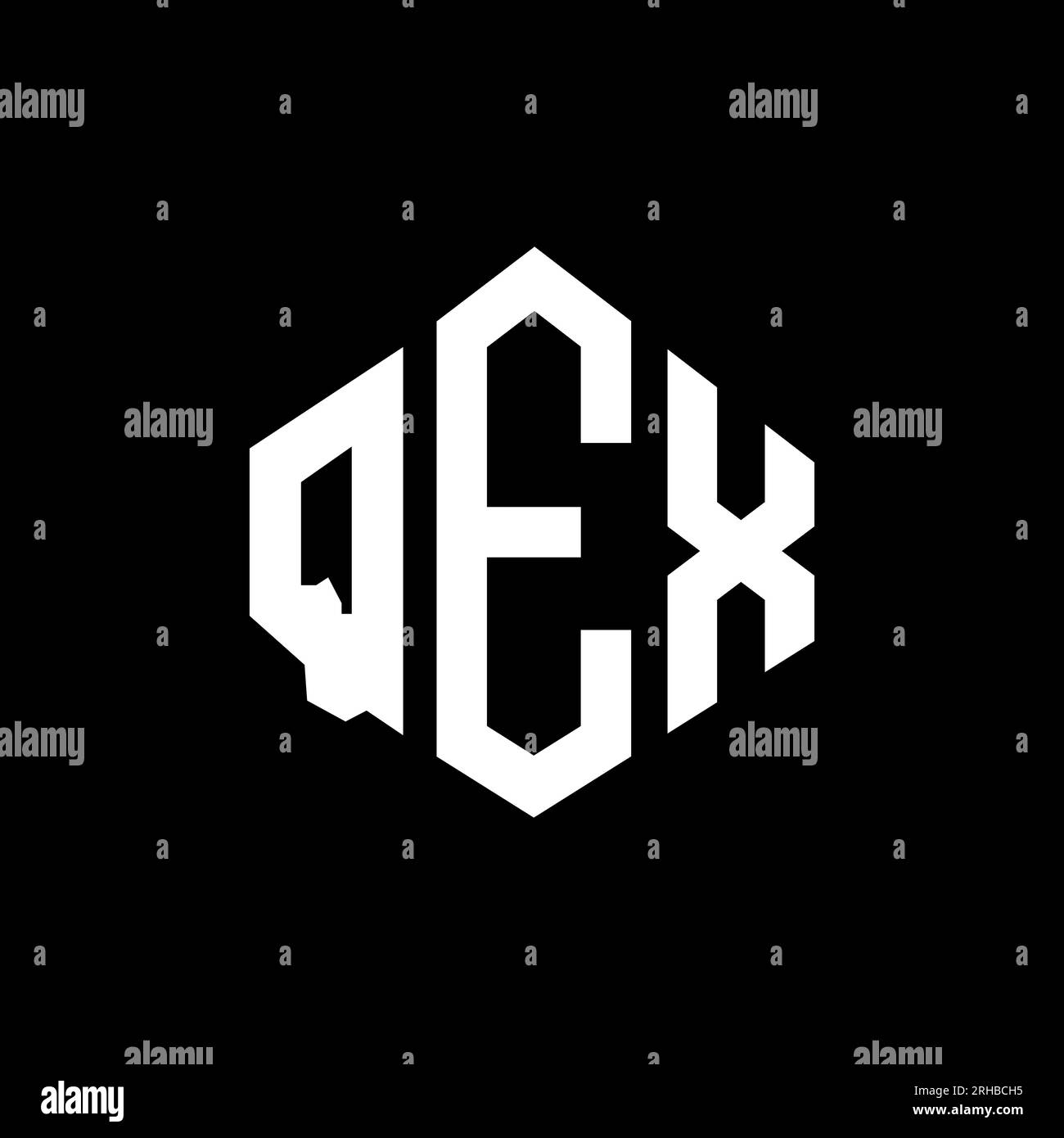 QEX letter logo design with polygon shape. QEX polygon and cube shape ...