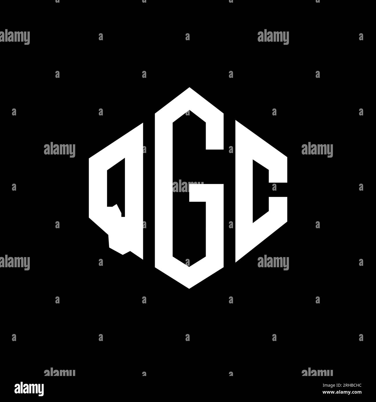 QGC letter logo design with polygon shape. QGC polygon and cube shape ...