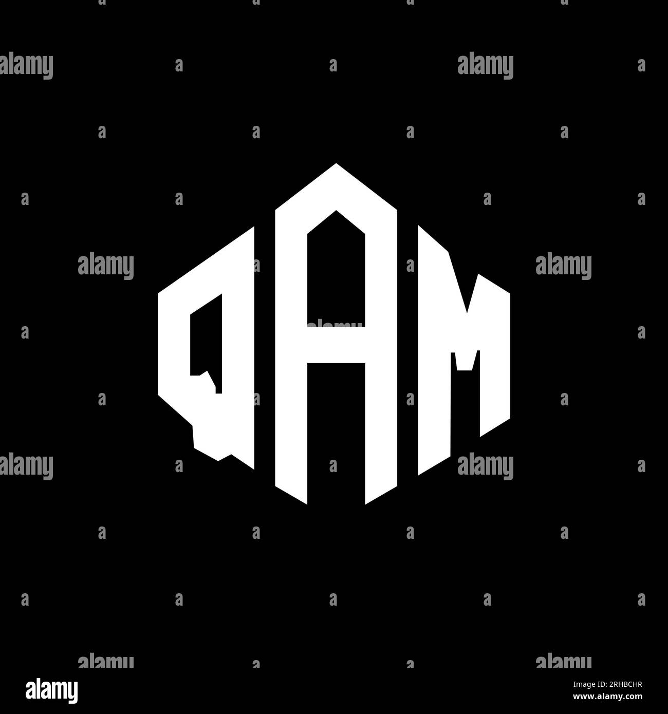 QAM letter logo design with polygon shape. QAM polygon and cube shape ...