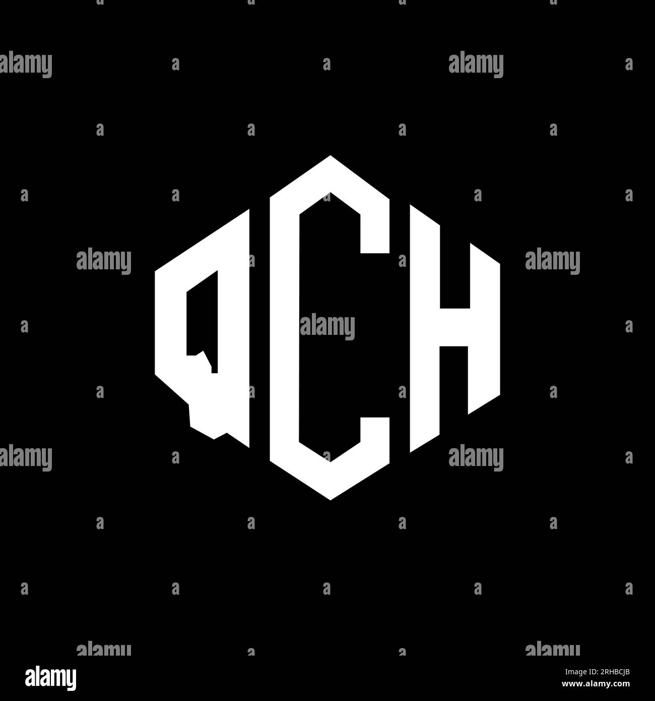 Qch logo design Black and White Stock Photos & Images - Alamy