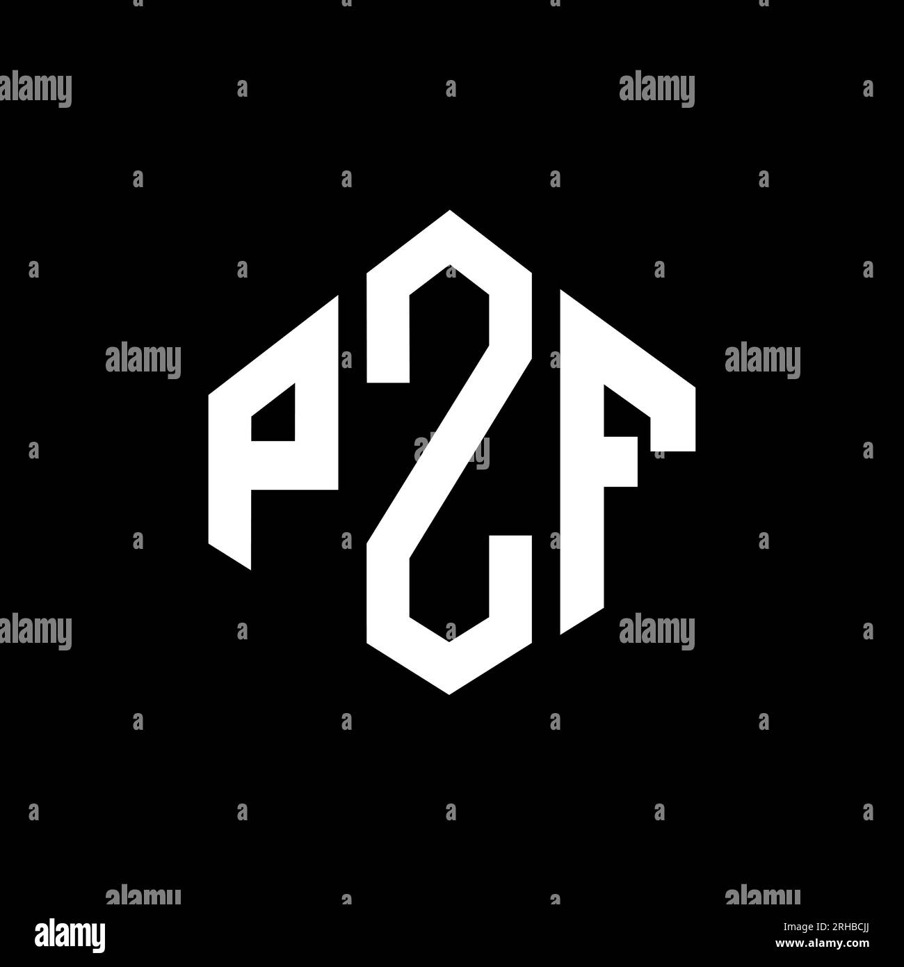 PZF letter logo design with polygon shape. PZF polygon and cube shape ...