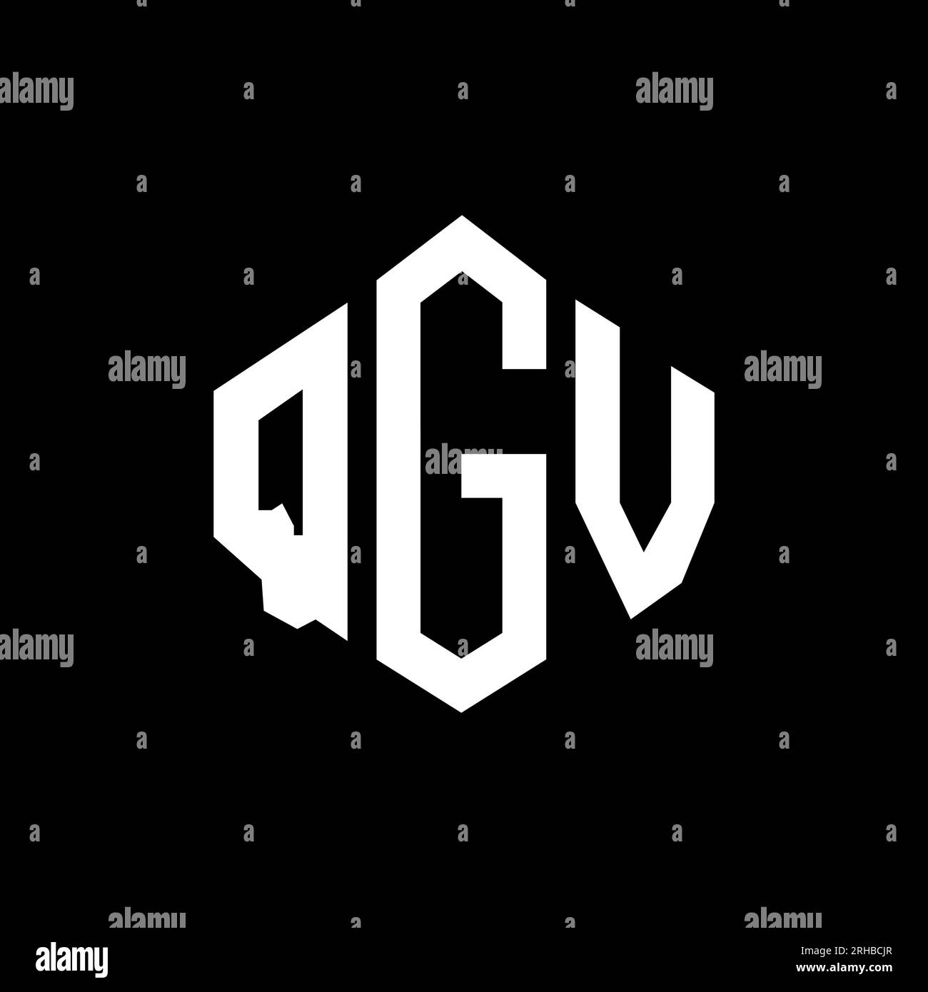 QGV letter logo design with polygon shape. QGV polygon and cube shape ...