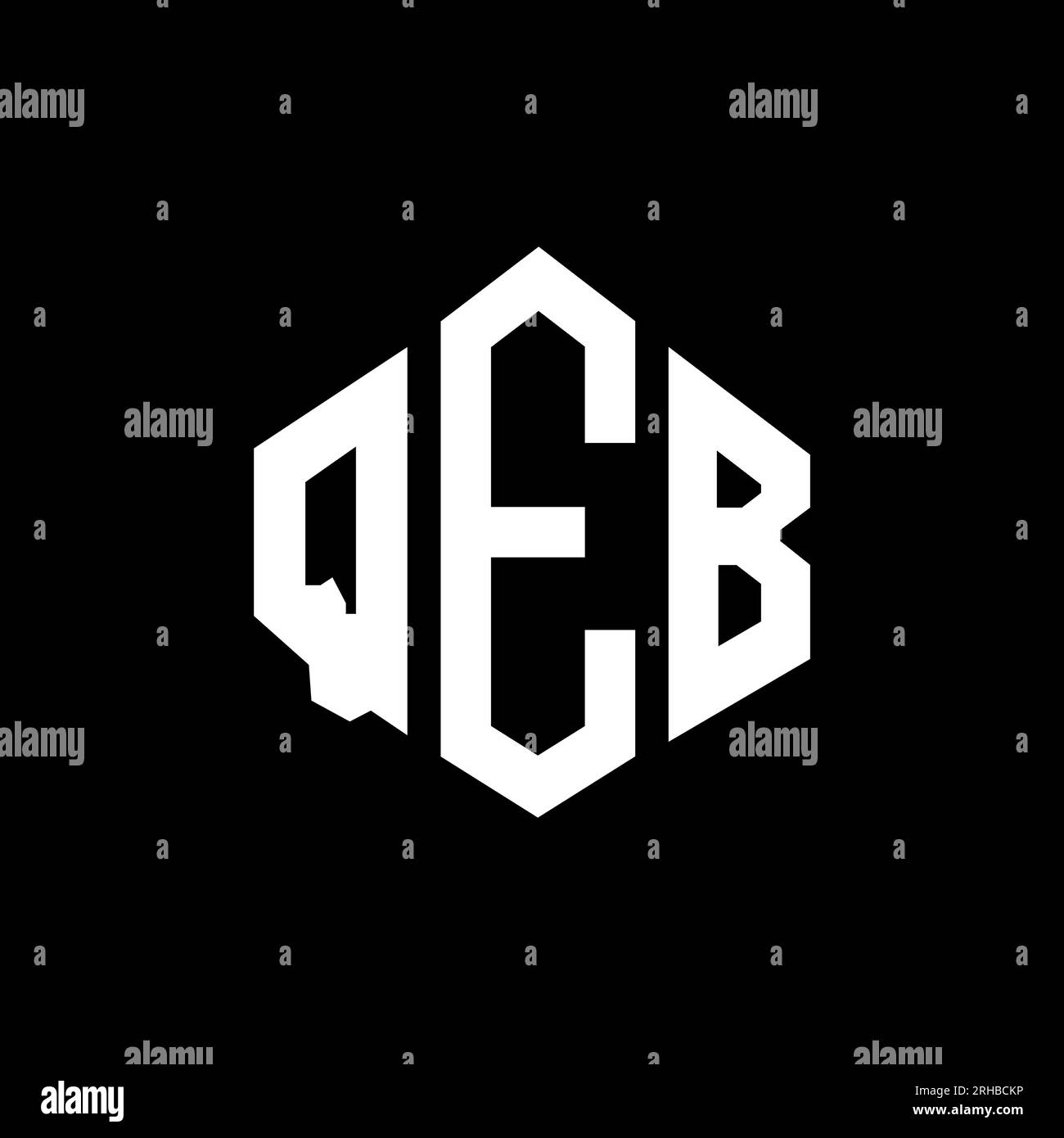 QEB letter logo design with polygon shape. QEB polygon and cube shape ...