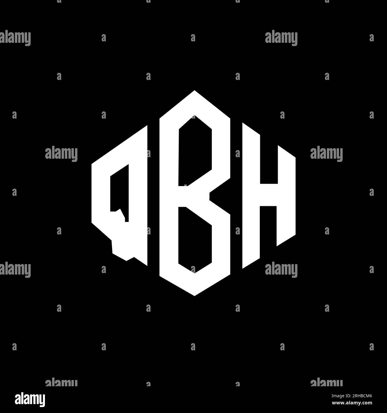 QBH letter logo design with polygon shape. QBH polygon and cube shape ...