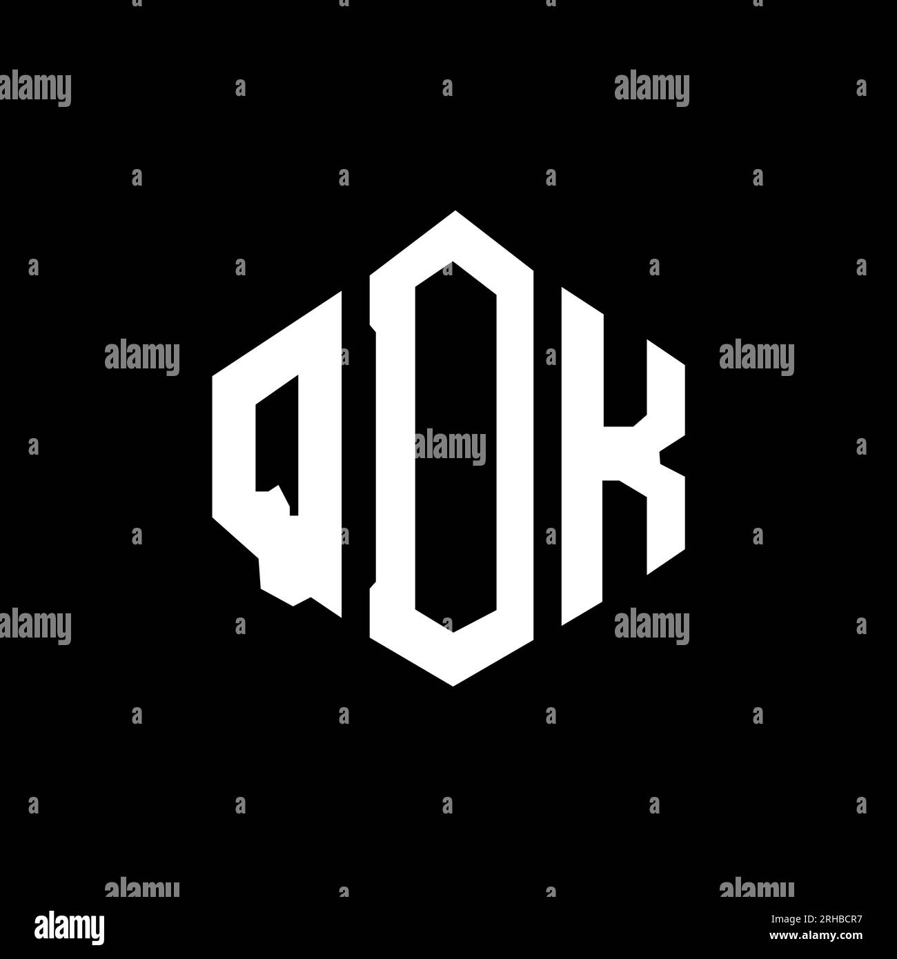 QDK letter logo design with polygon shape. QDK polygon and cube shape ...