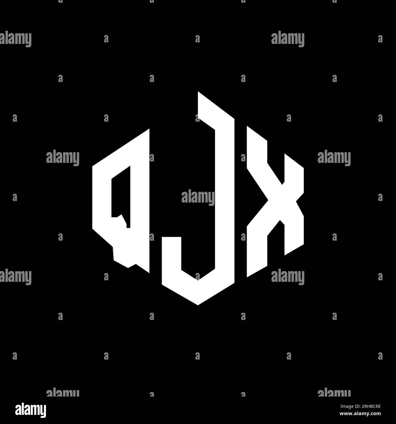 QJX letter logo design with polygon shape. QJX polygon and cube shape ...