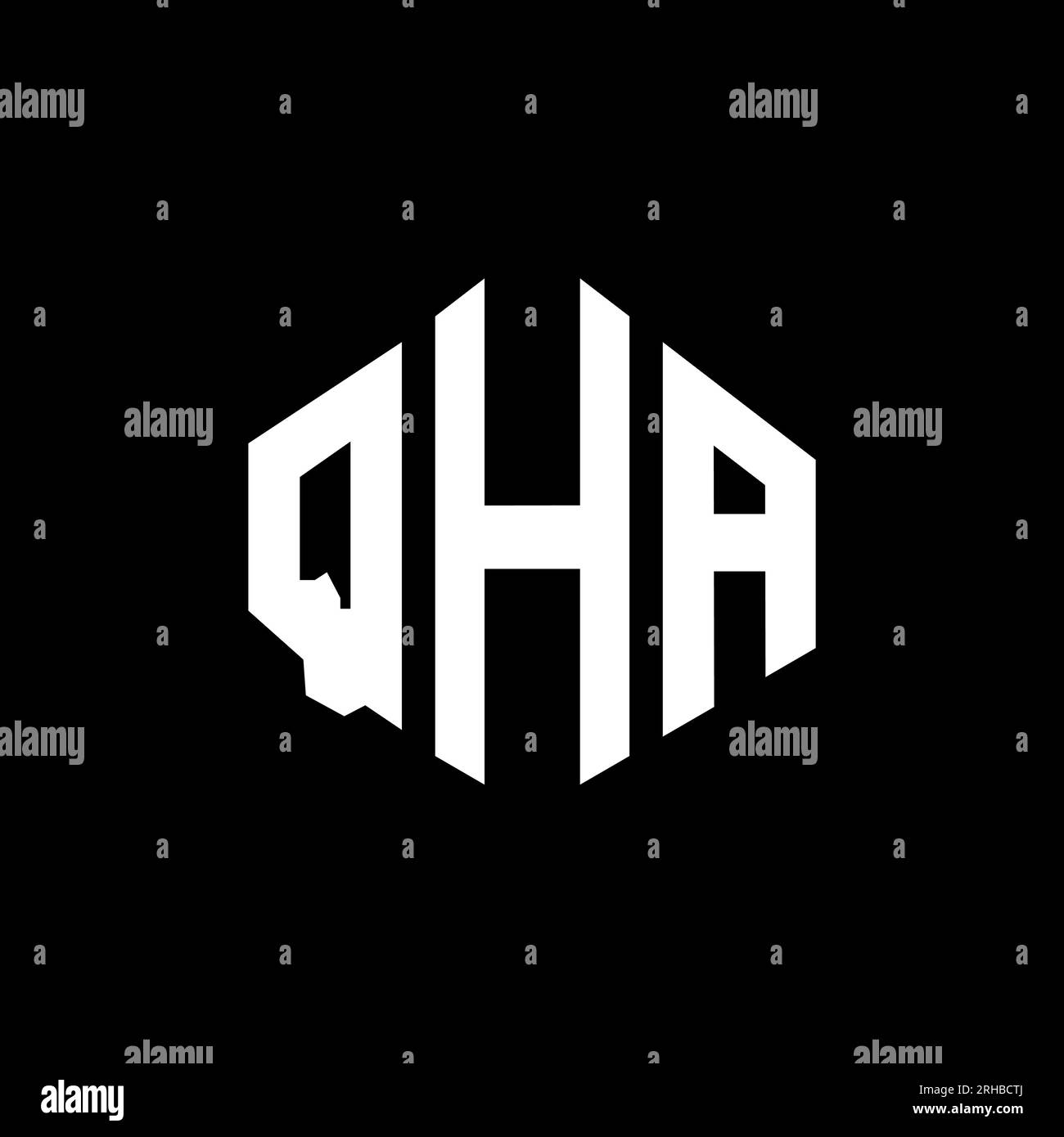 QHA letter logo design with polygon shape. QHA polygon and cube shape ...