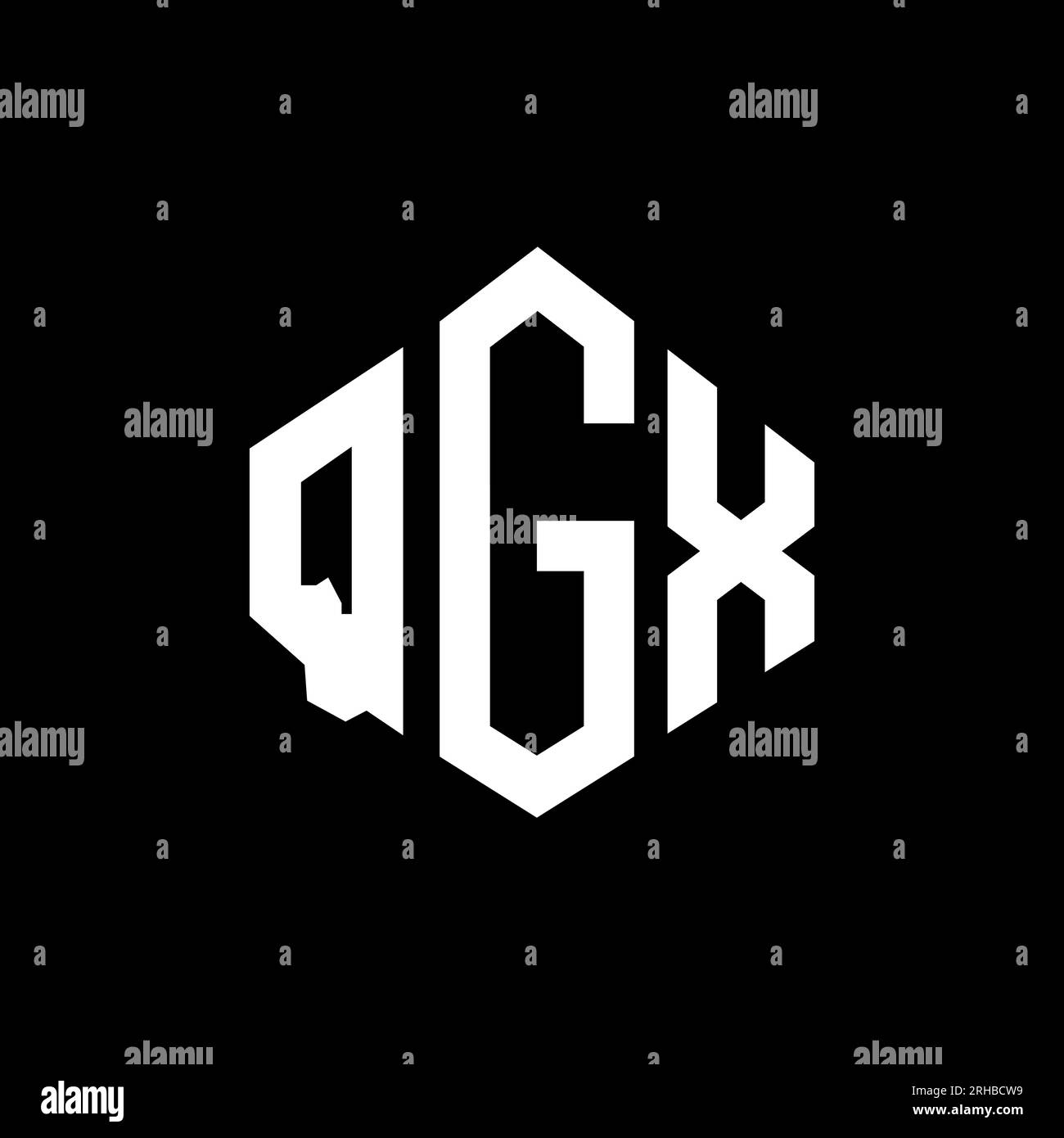 QGX letter logo design with polygon shape. QGX polygon and cube shape ...