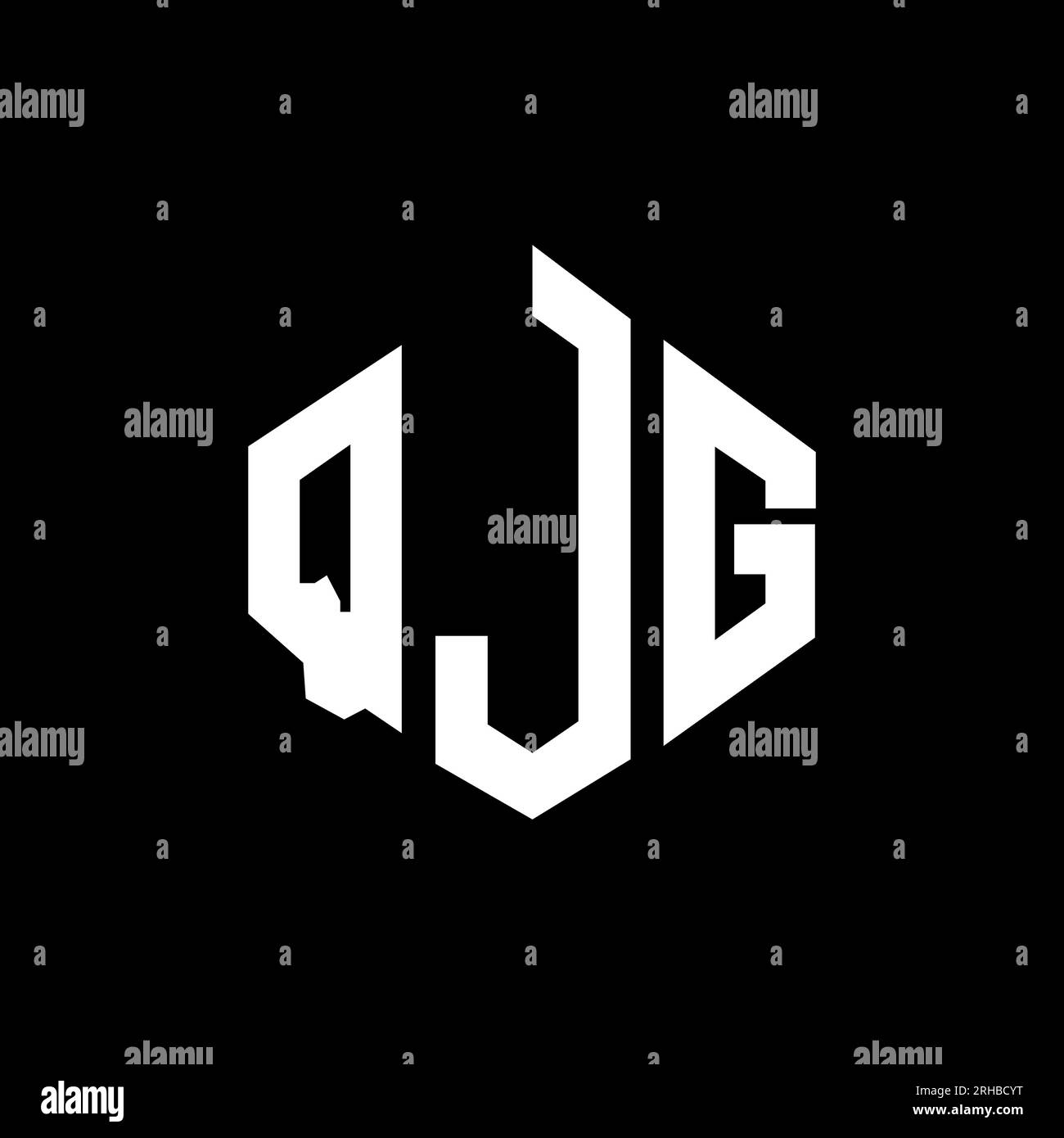QJG letter logo design with polygon shape. QJG polygon and cube shape ...