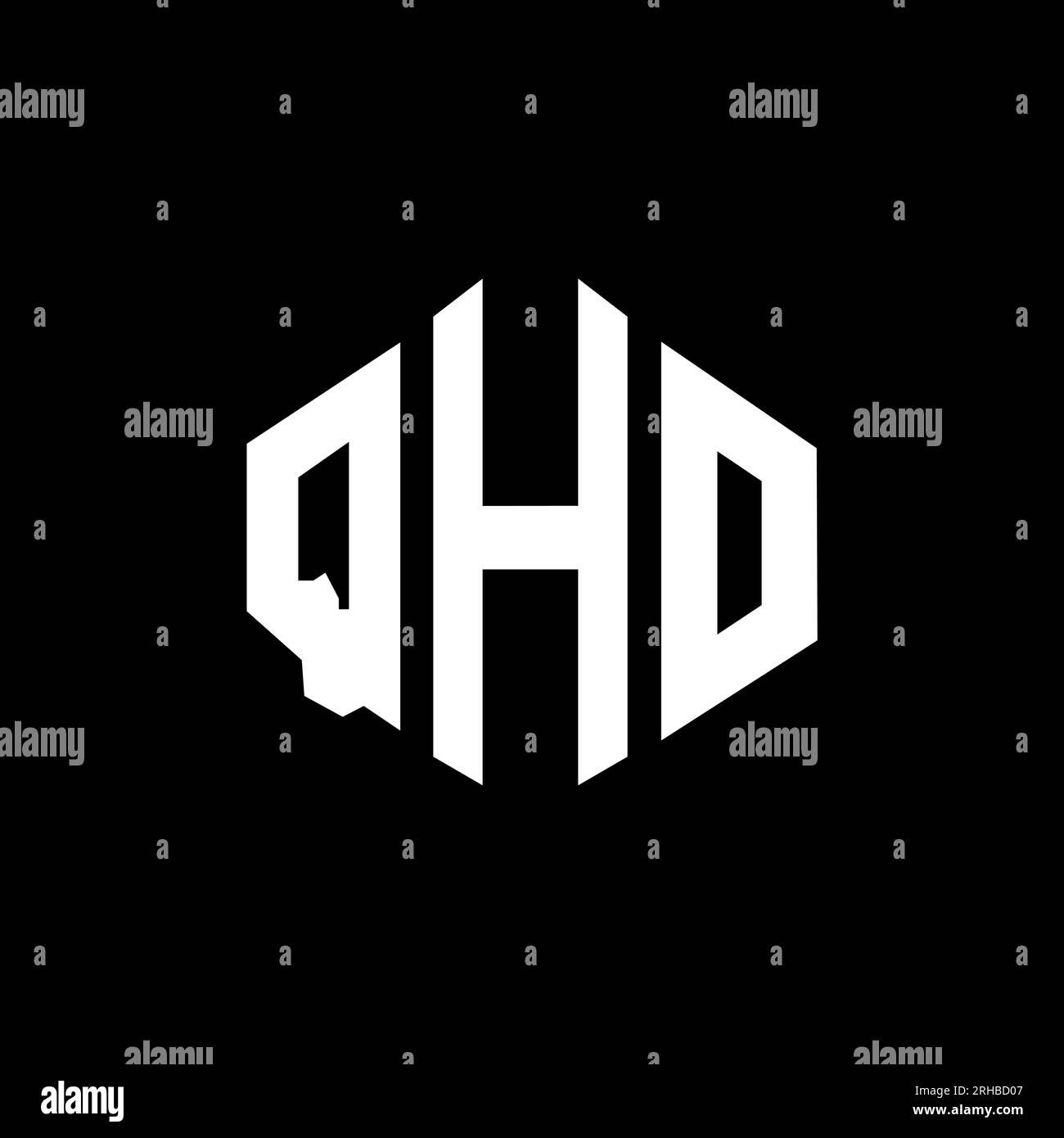 QHO letter logo design with polygon shape. QHO polygon and cube shape ...
