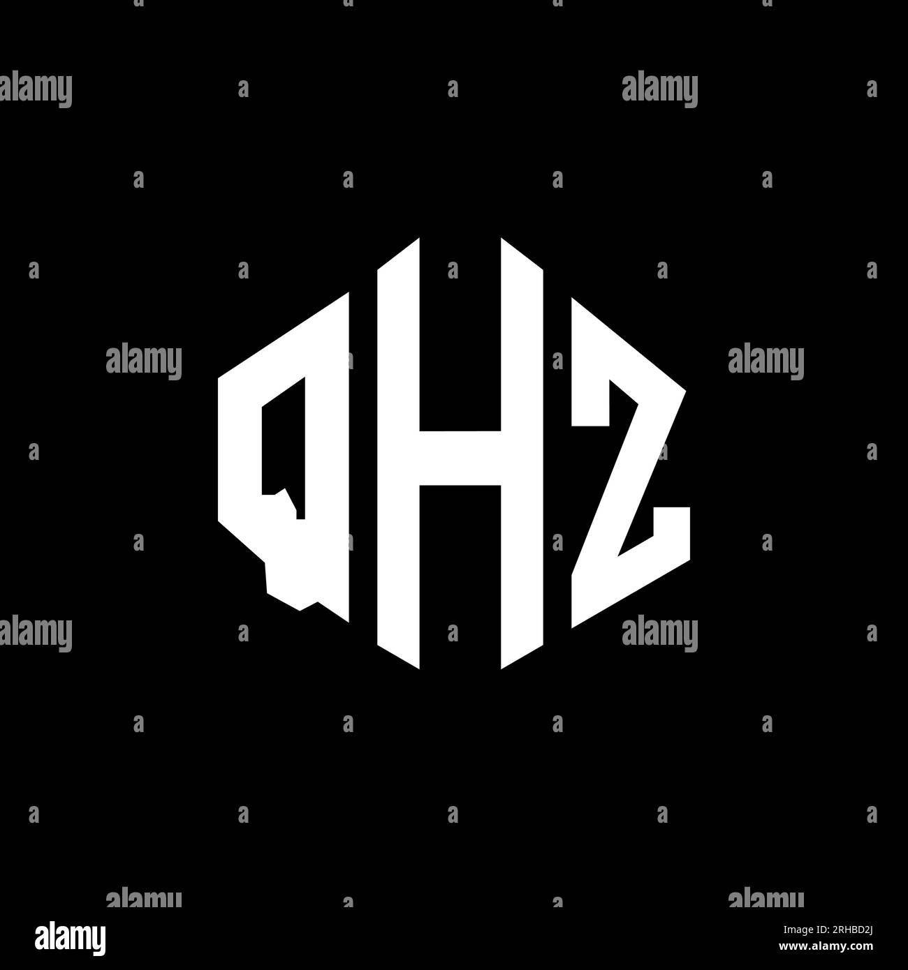 QHZ letter logo design with polygon shape. QHZ polygon and cube shape ...