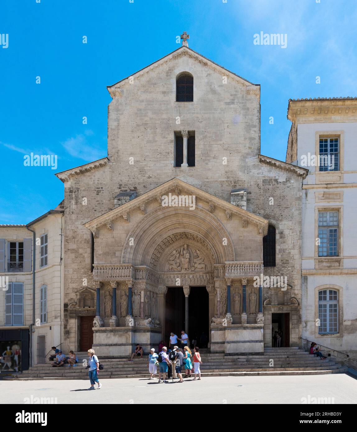 Arles, Buches du Rhone, France. Cathedral Saint-Trophime, Place de la ...