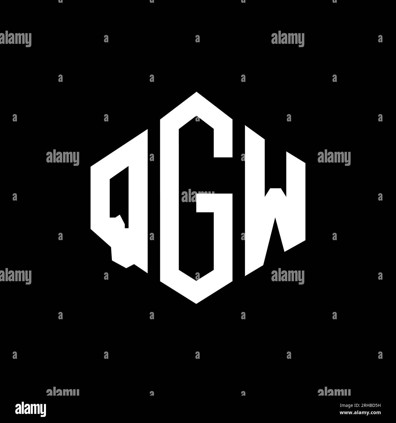 QGW letter logo design with polygon shape. QGW polygon and cube shape logo design. QGW hexagon ...