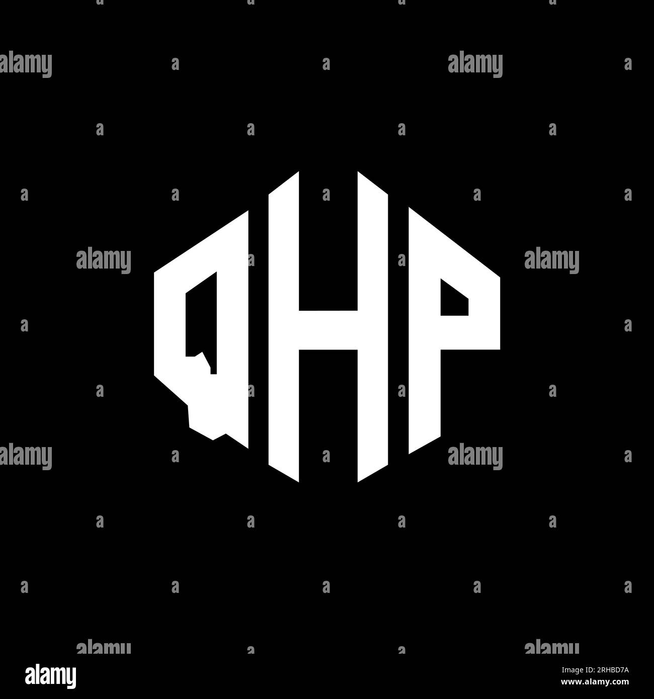 QHP letter logo design with polygon shape. QHP polygon and cube shape ...