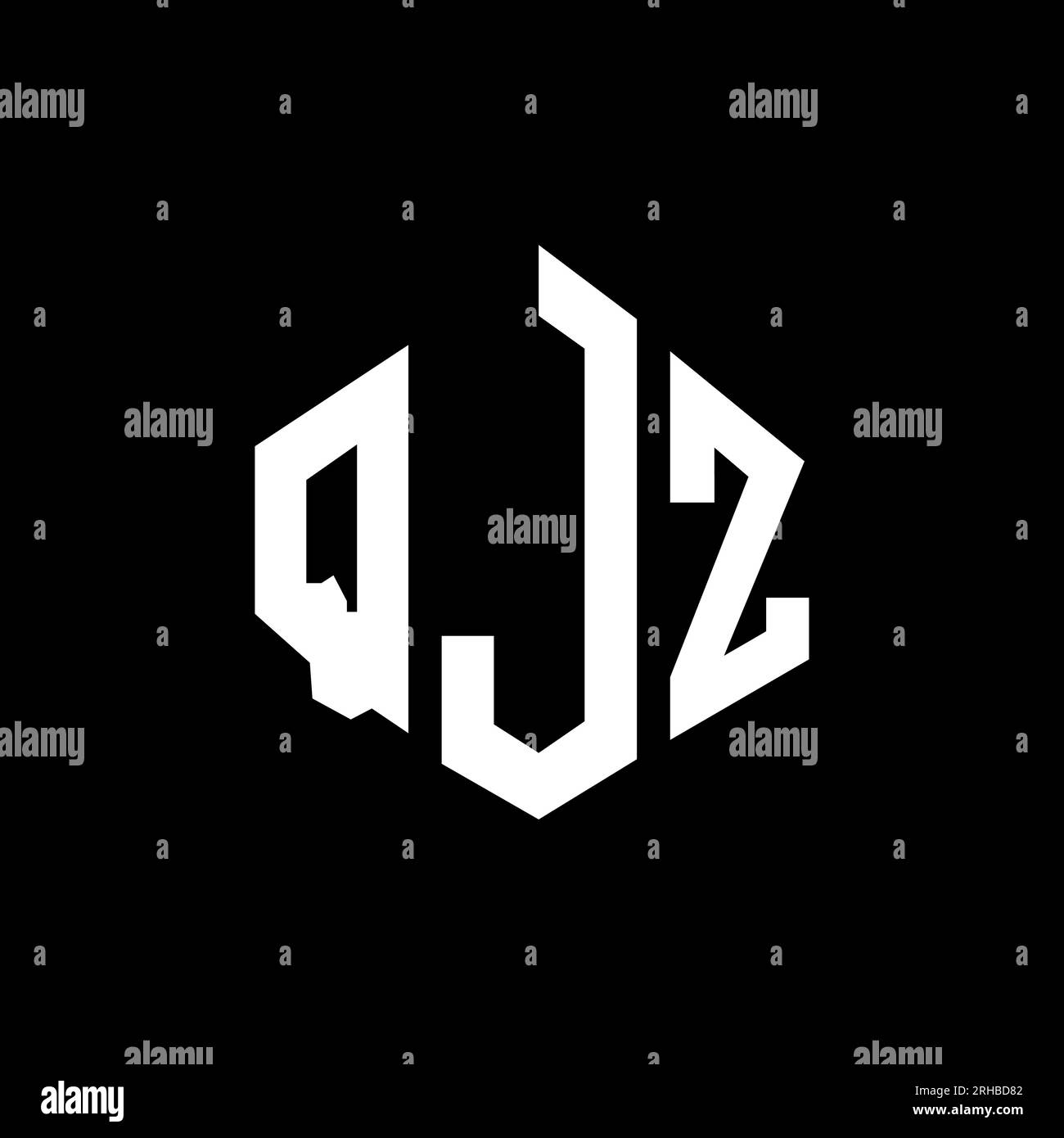 QJZ letter logo design with polygon shape. QJZ polygon and cube shape ...