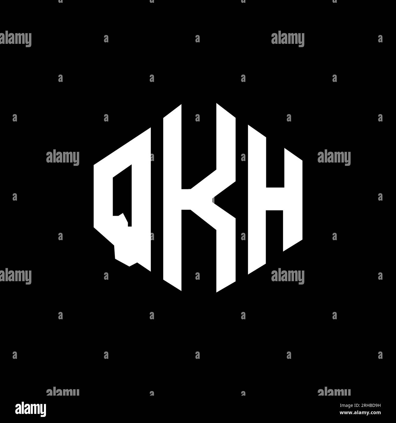 QKH letter logo design with polygon shape. QKH polygon and cube shape ...