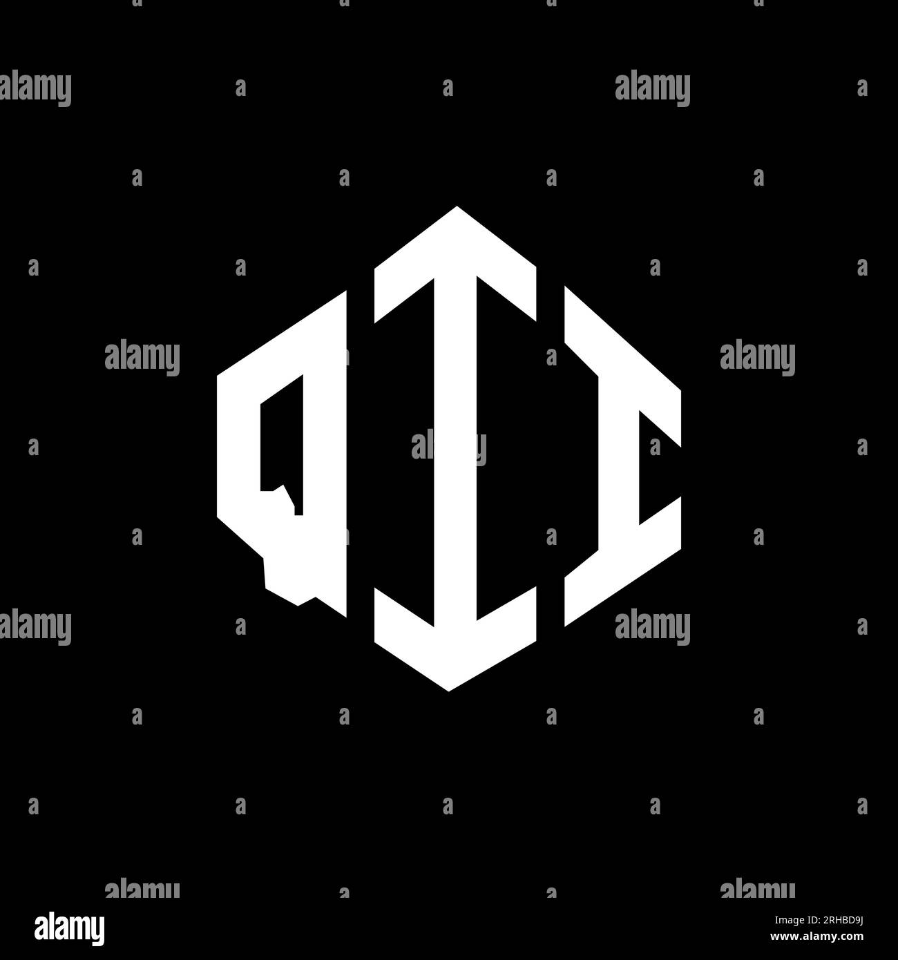 QII letter logo design with polygon shape. QII polygon and cube shape ...