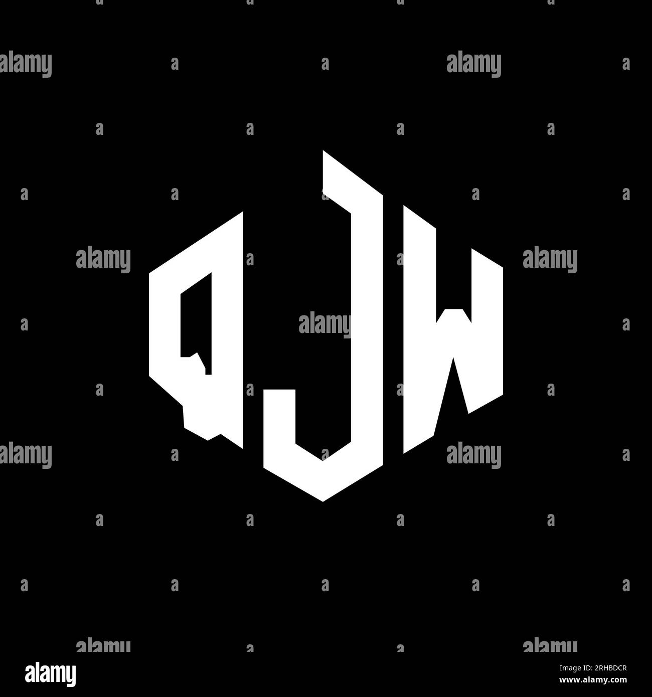 QJW letter logo design with polygon shape. QJW polygon and cube shape ...