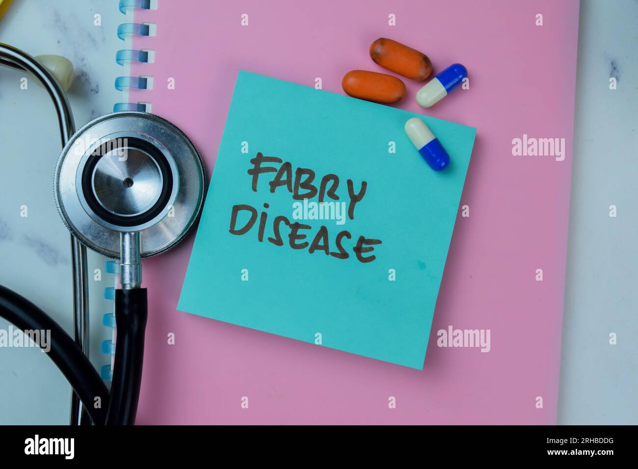 Concept of Fabry Disease write on sticky notes with stethoscope ...