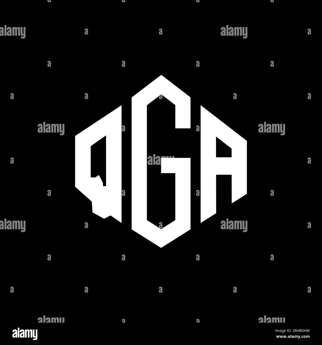 QGA letter logo design with polygon shape. QGA polygon and cube shape ...