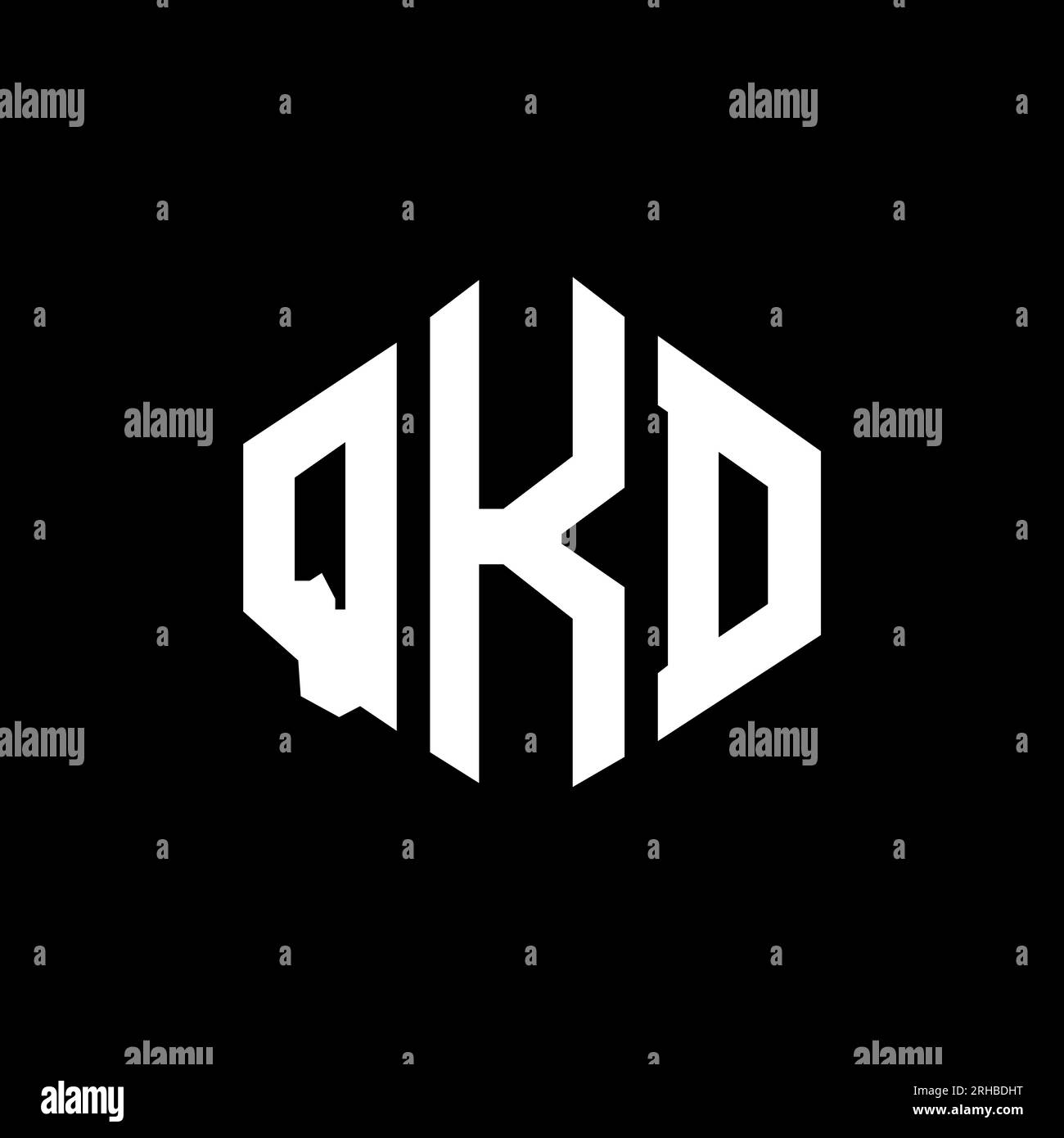 QKD letter logo design with polygon shape. QKD polygon and cube shape ...