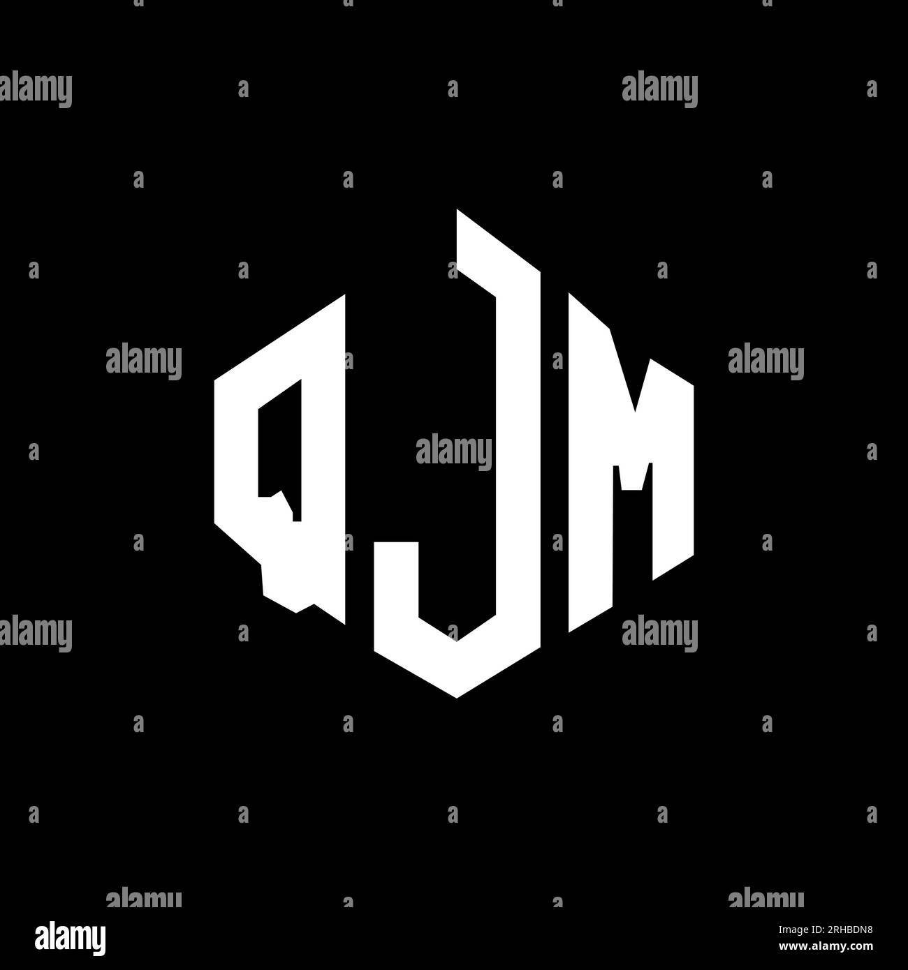 QJM letter logo design with polygon shape. QJM polygon and cube shape ...