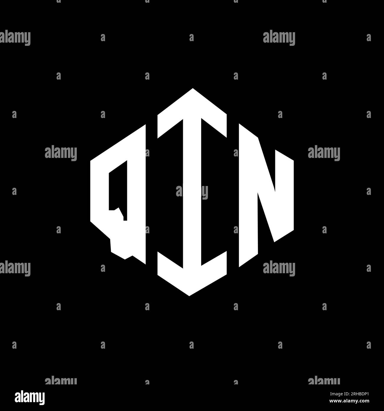 QIN letter logo design with polygon shape. QIN polygon and cube shape ...