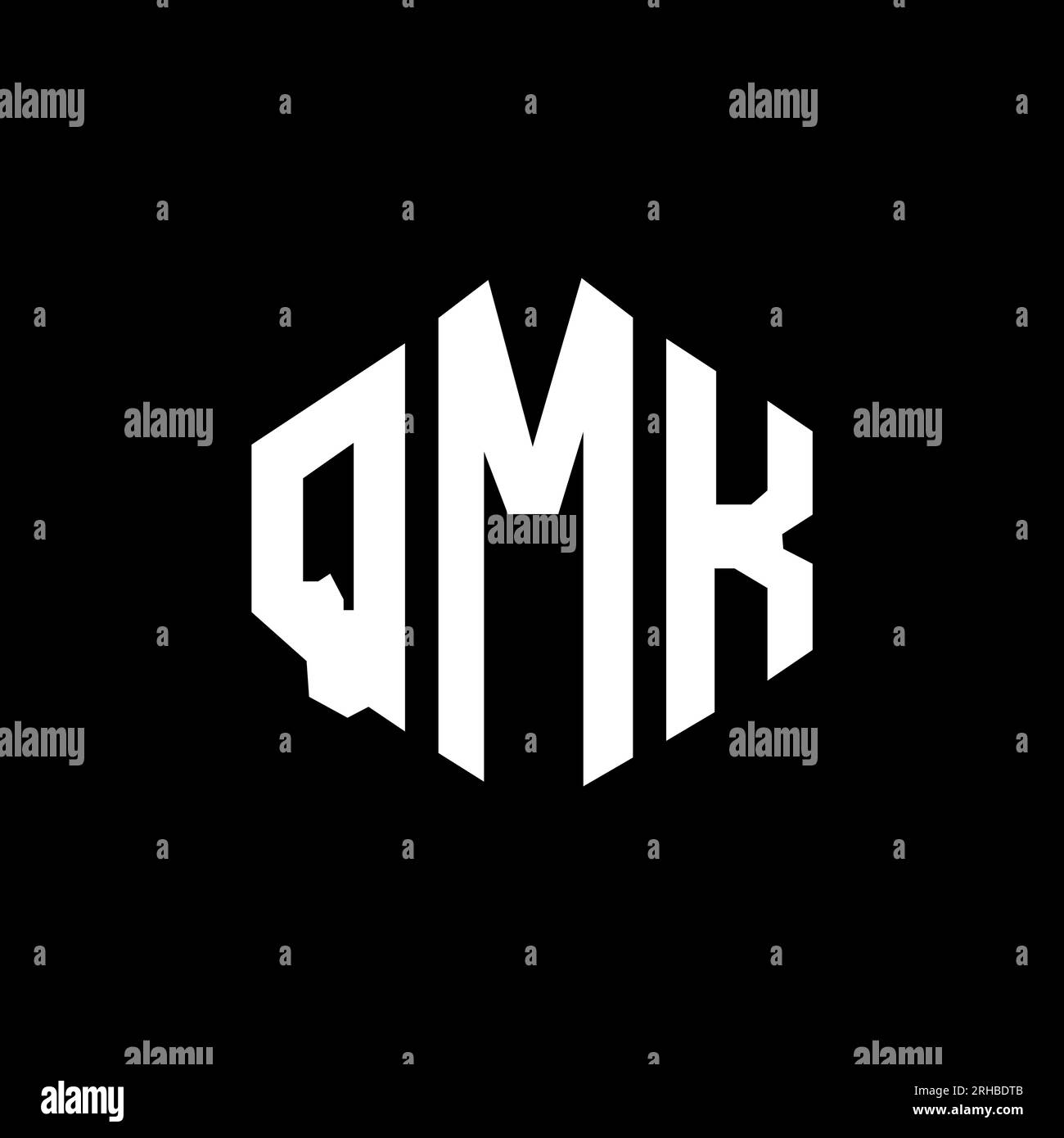 QMK letter logo design with polygon shape. QMK polygon and cube shape ...