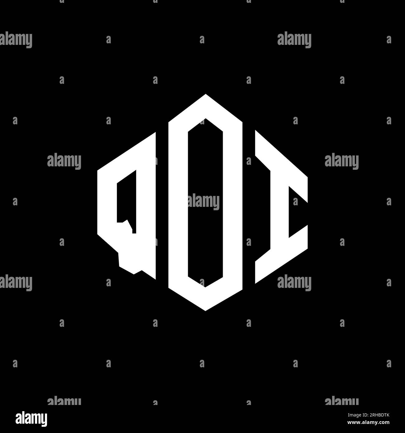 QOI letter logo design with polygon shape. QOI polygon and cube shape ...