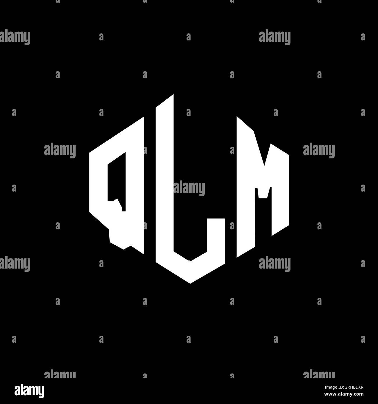 QLM letter logo design with polygon shape. QLM polygon and cube shape ...