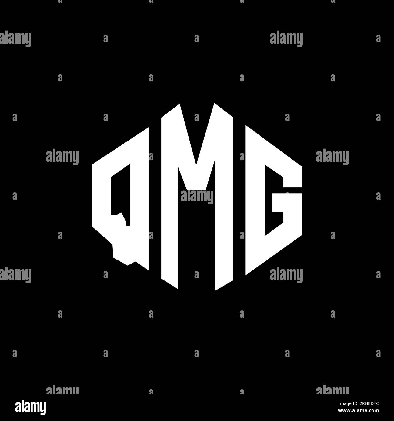 QMG letter logo design with polygon shape. QMG polygon and cube shape ...
