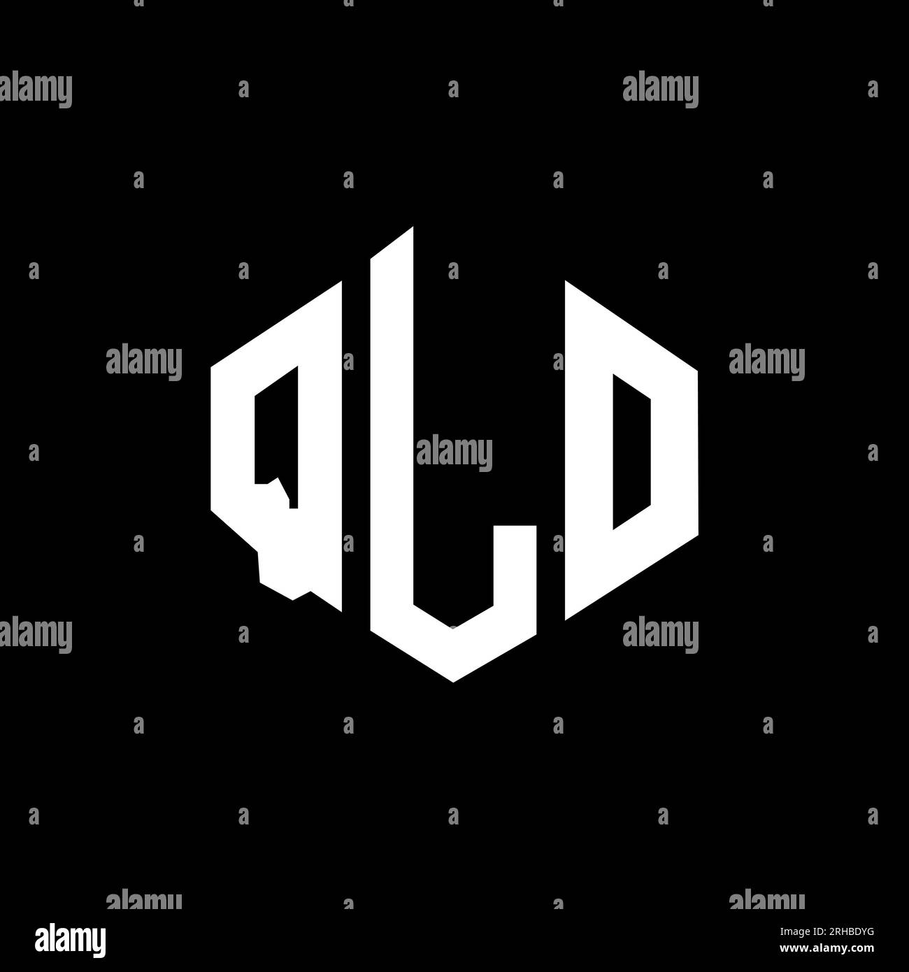 QLO letter logo design with polygon shape. QLO polygon and cube shape ...