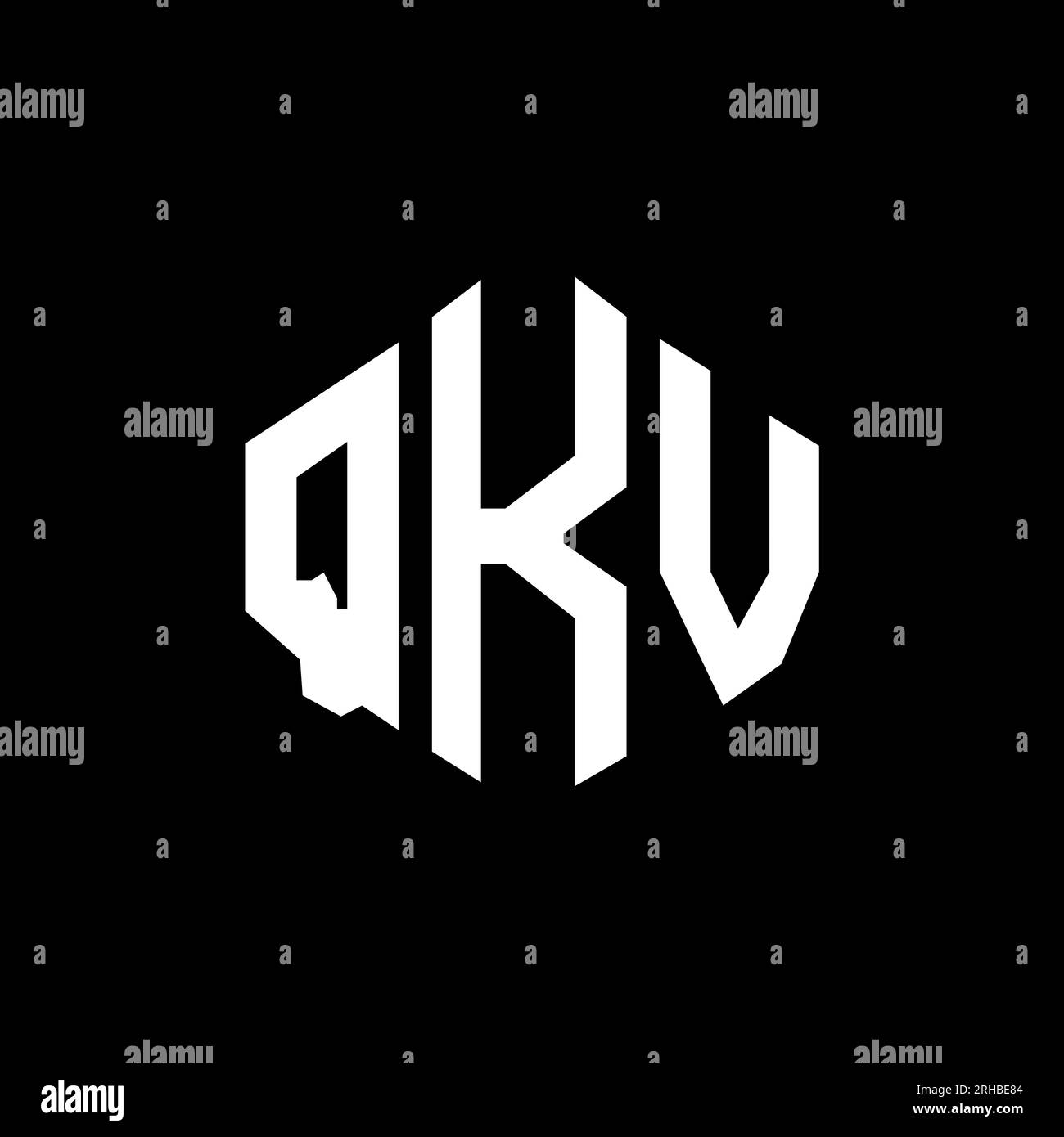 QKV letter logo design with polygon shape. QKV polygon and cube shape ...