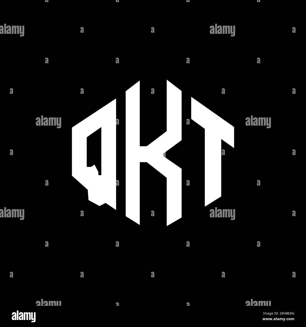 QKT letter logo design with polygon shape. QKT polygon and cube shape ...