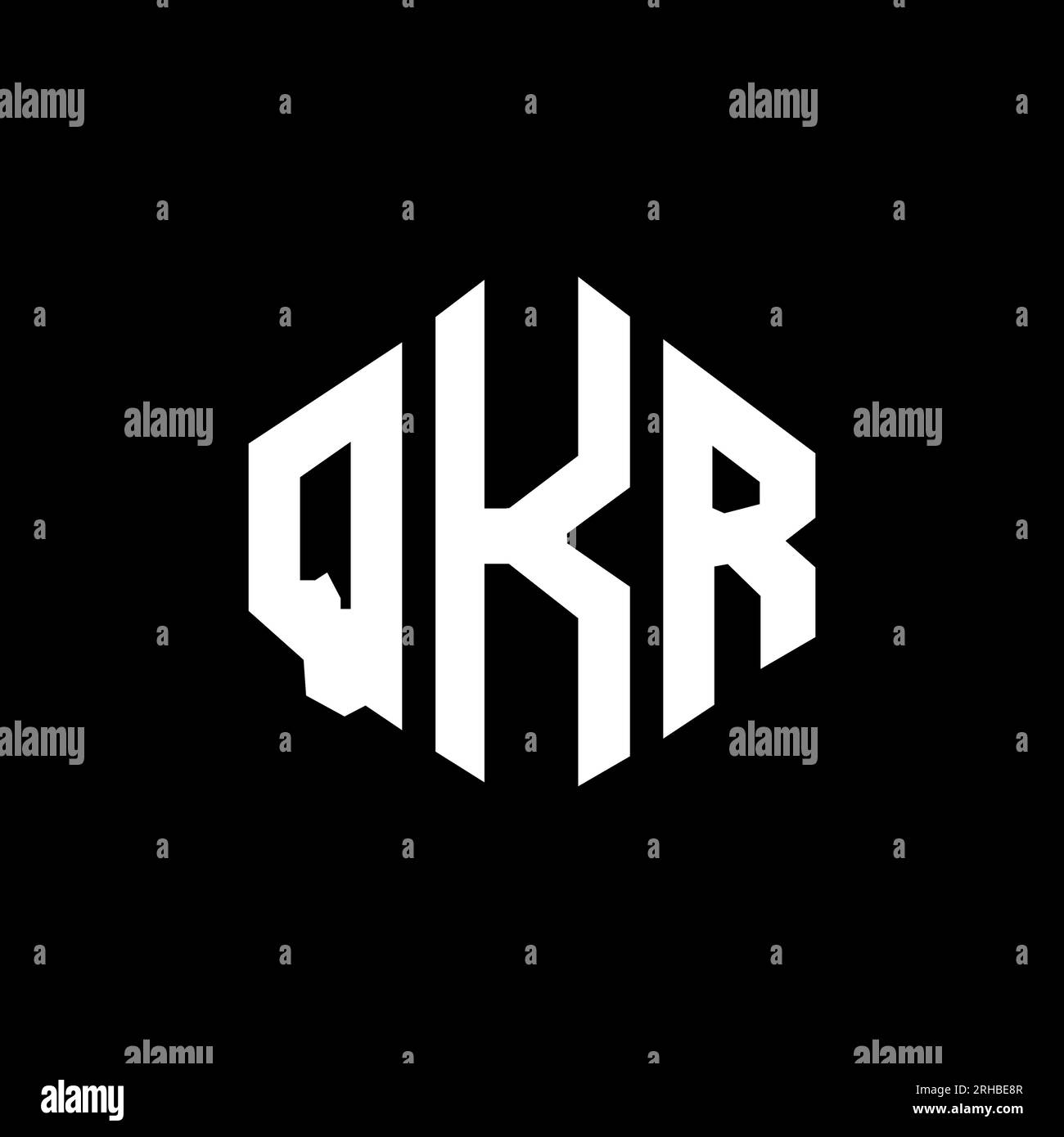 QKR letter logo design with polygon shape. QKR polygon and cube shape ...