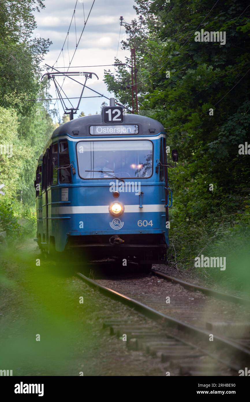 HISTORIC TRAMS in Malmköping Sweden. out on the track. Swedish Local ...