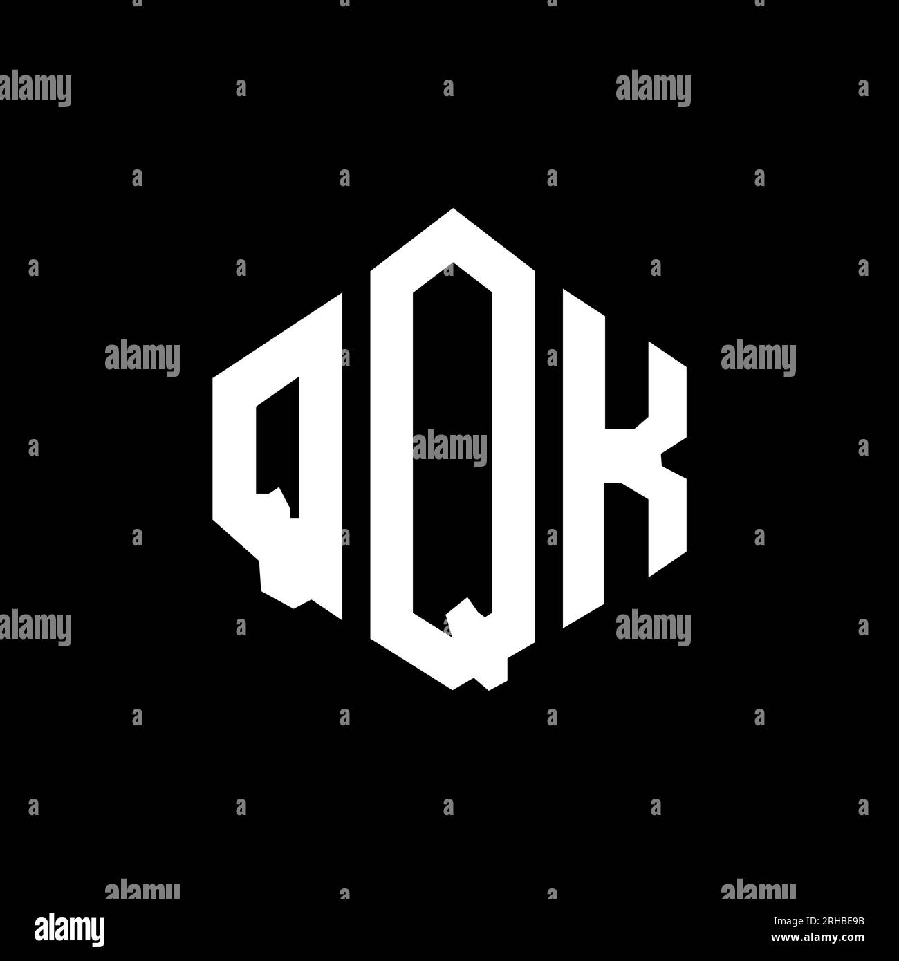 QQK letter logo design with polygon shape. QQK polygon and cube shape ...