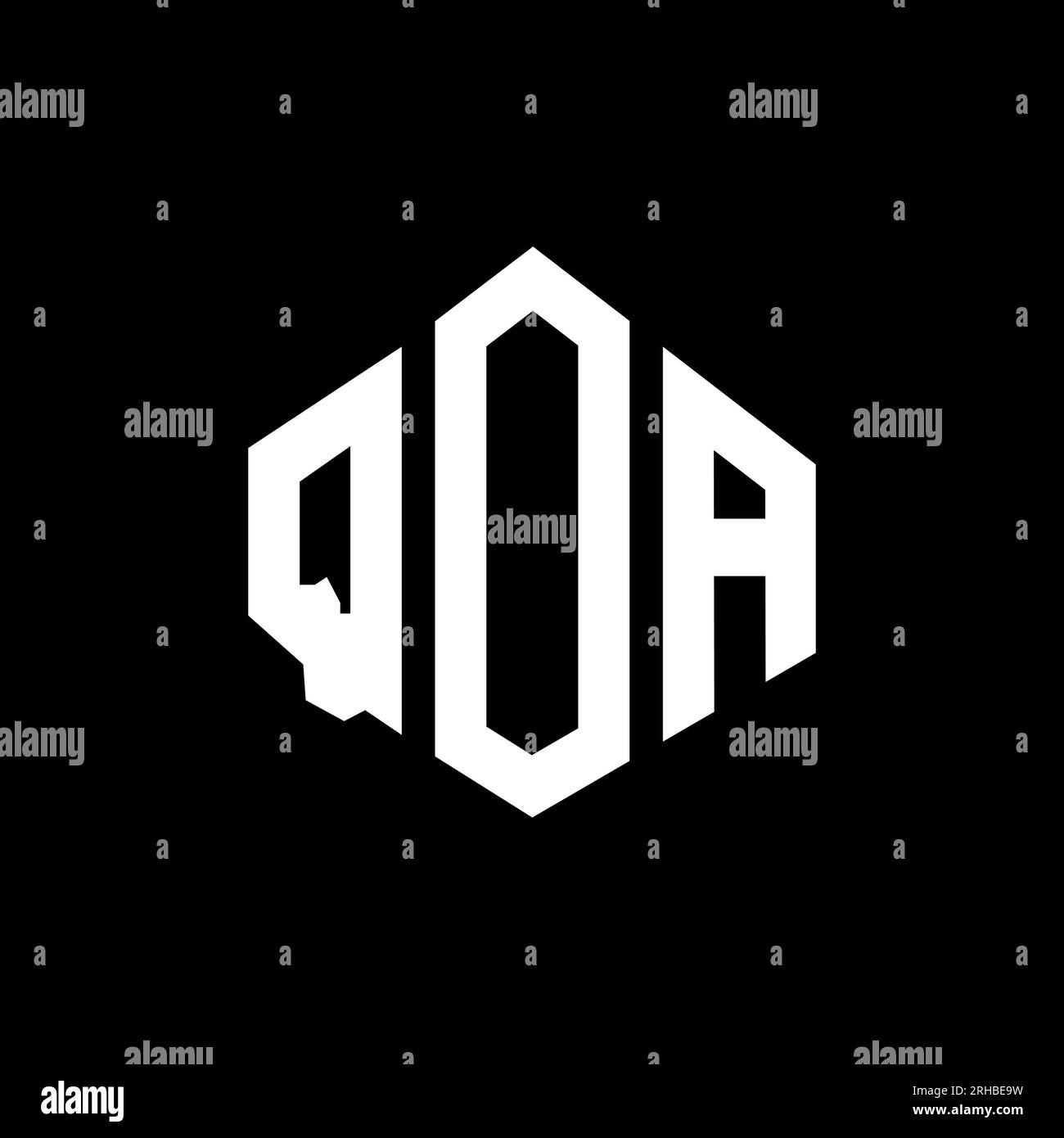 QOA letter logo design with polygon shape. QOA polygon and cube shape ...