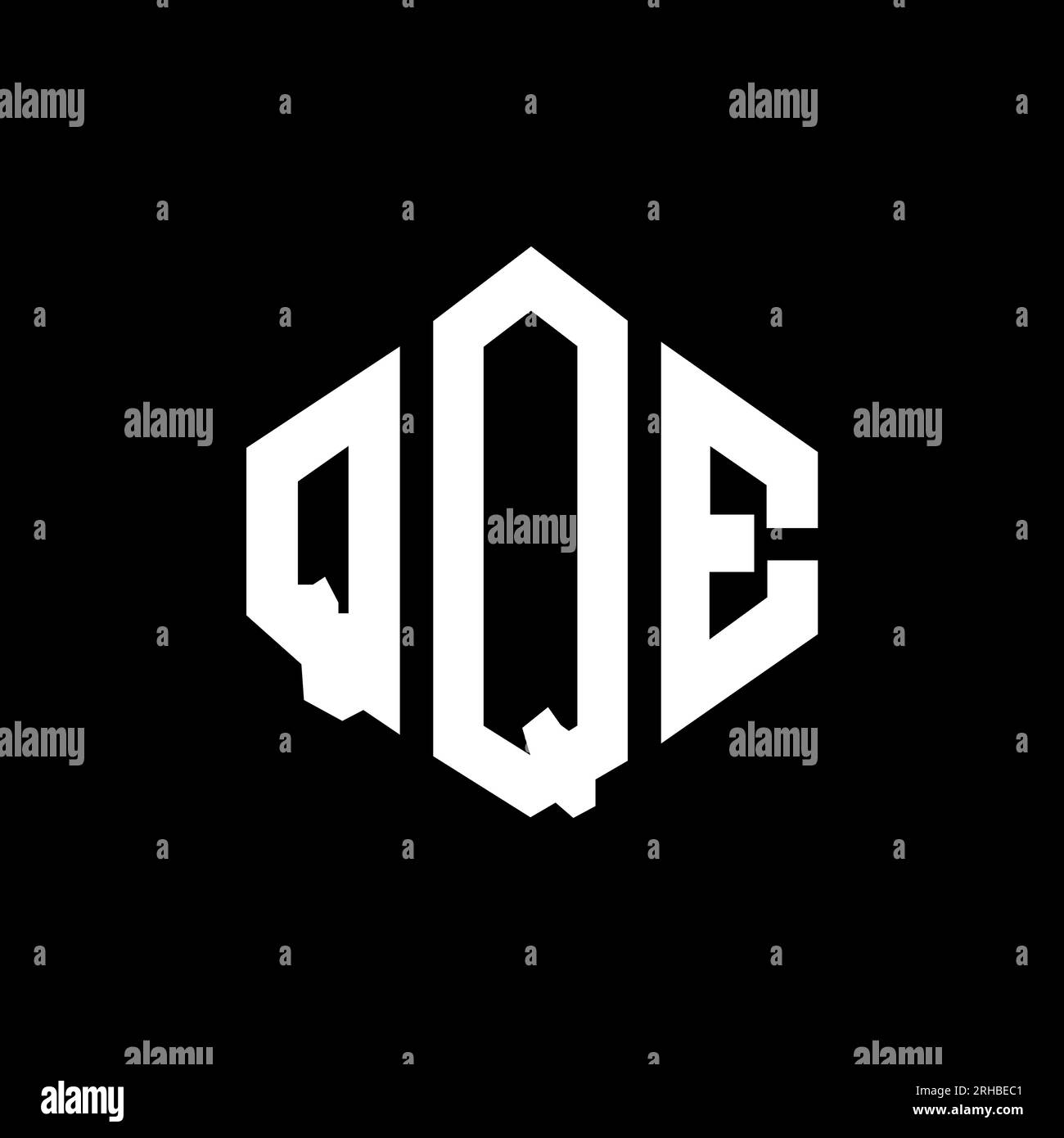 QQE letter logo design with polygon shape. QQE polygon and cube shape ...