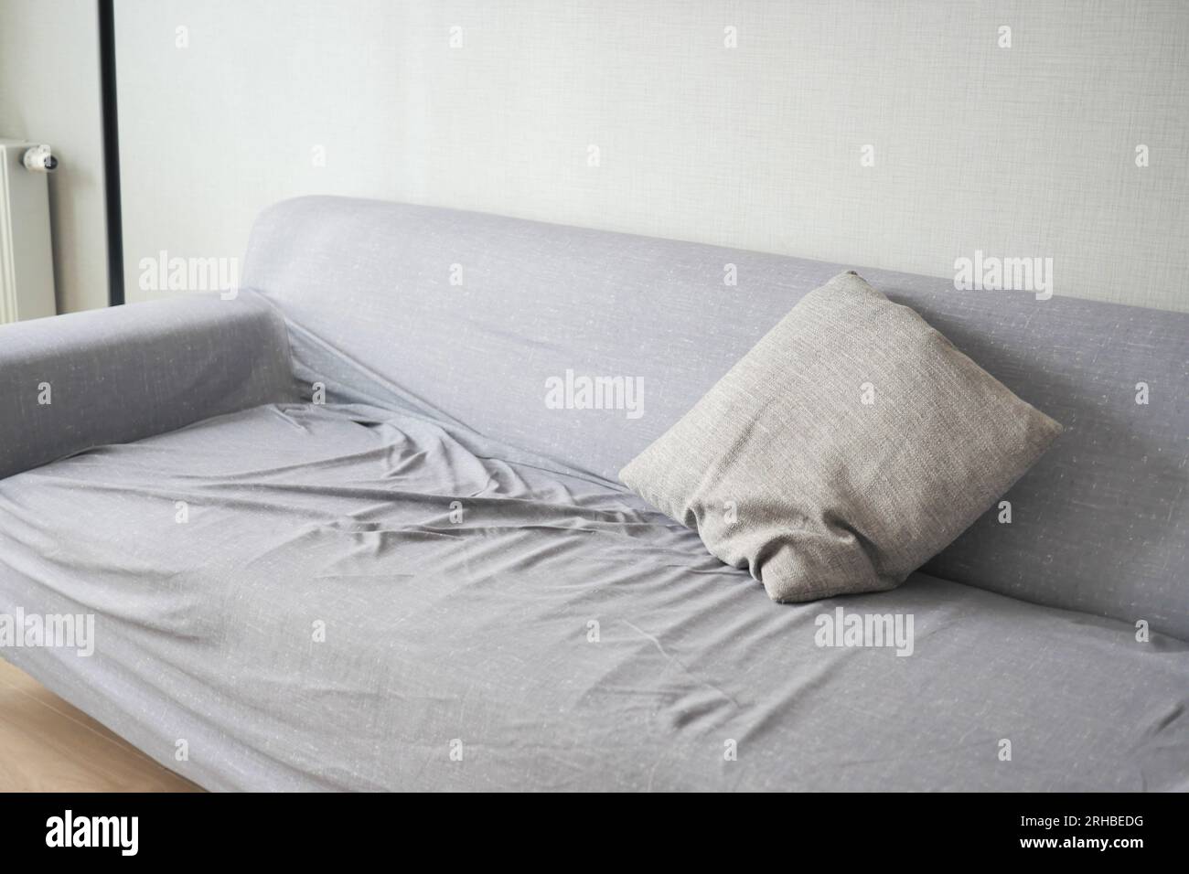 messy modern grey sofa top view Stock Photo - Alamy