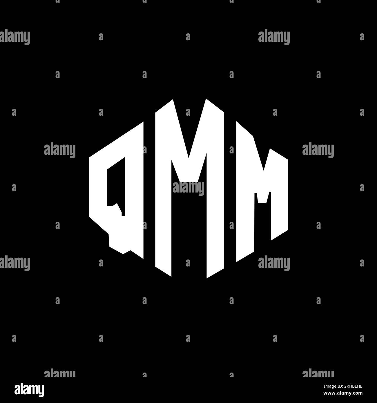 QMM letter logo design with polygon shape. QMM polygon and cube shape ...