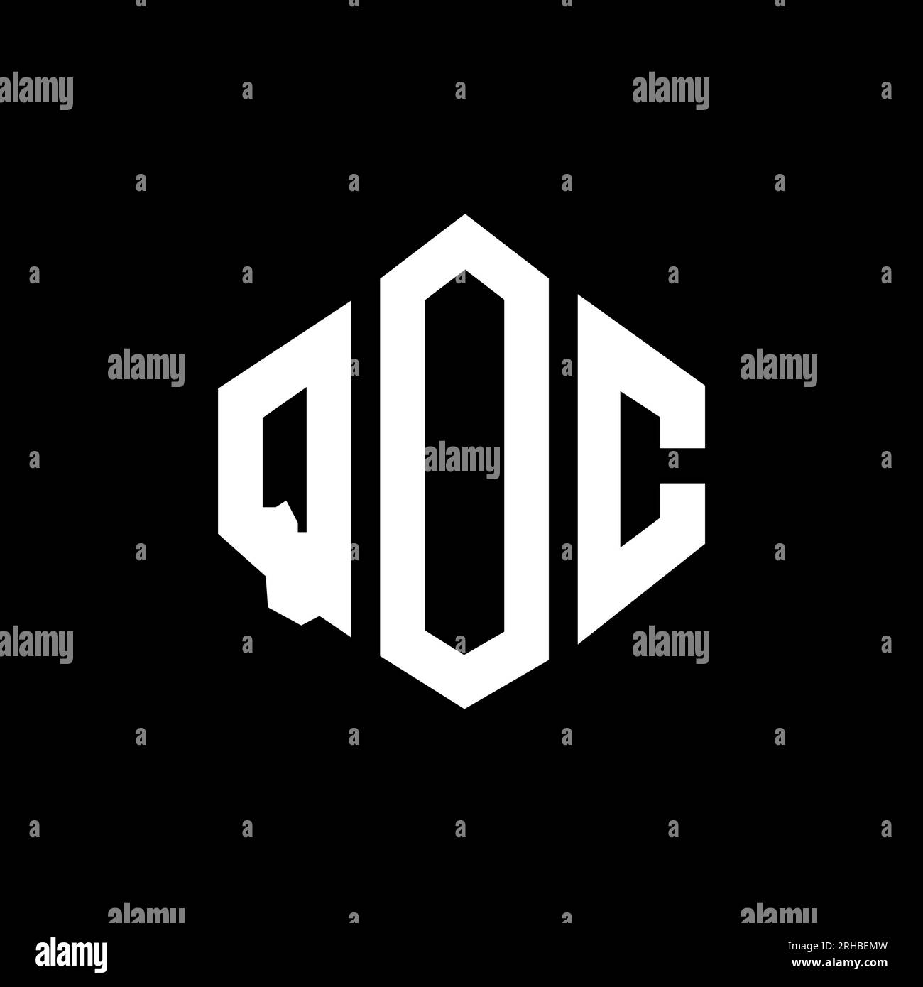 QOC letter logo design with polygon shape. QOC polygon and cube shape ...
