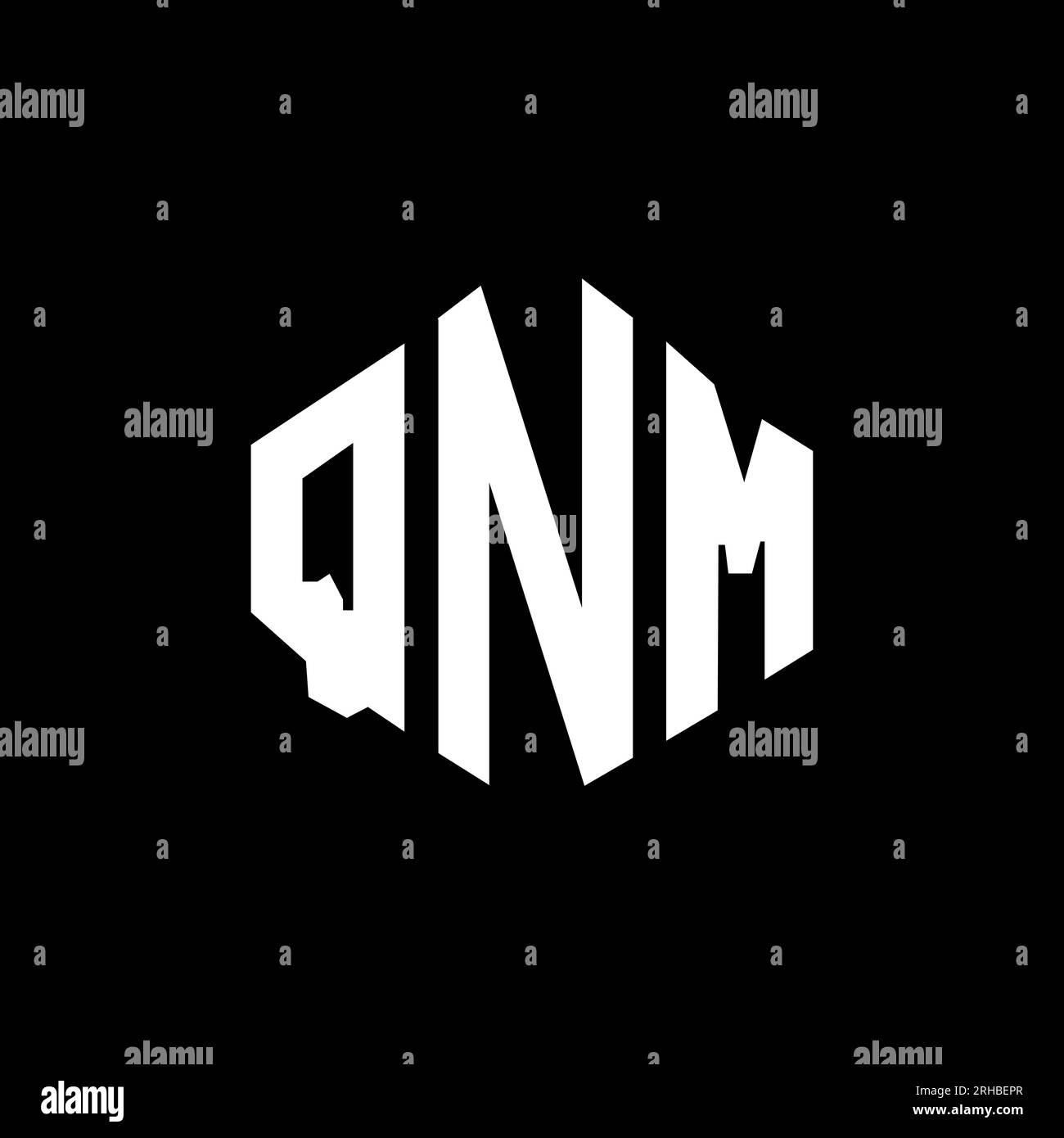 QNM letter logo design with polygon shape. QNM polygon and cube shape ...