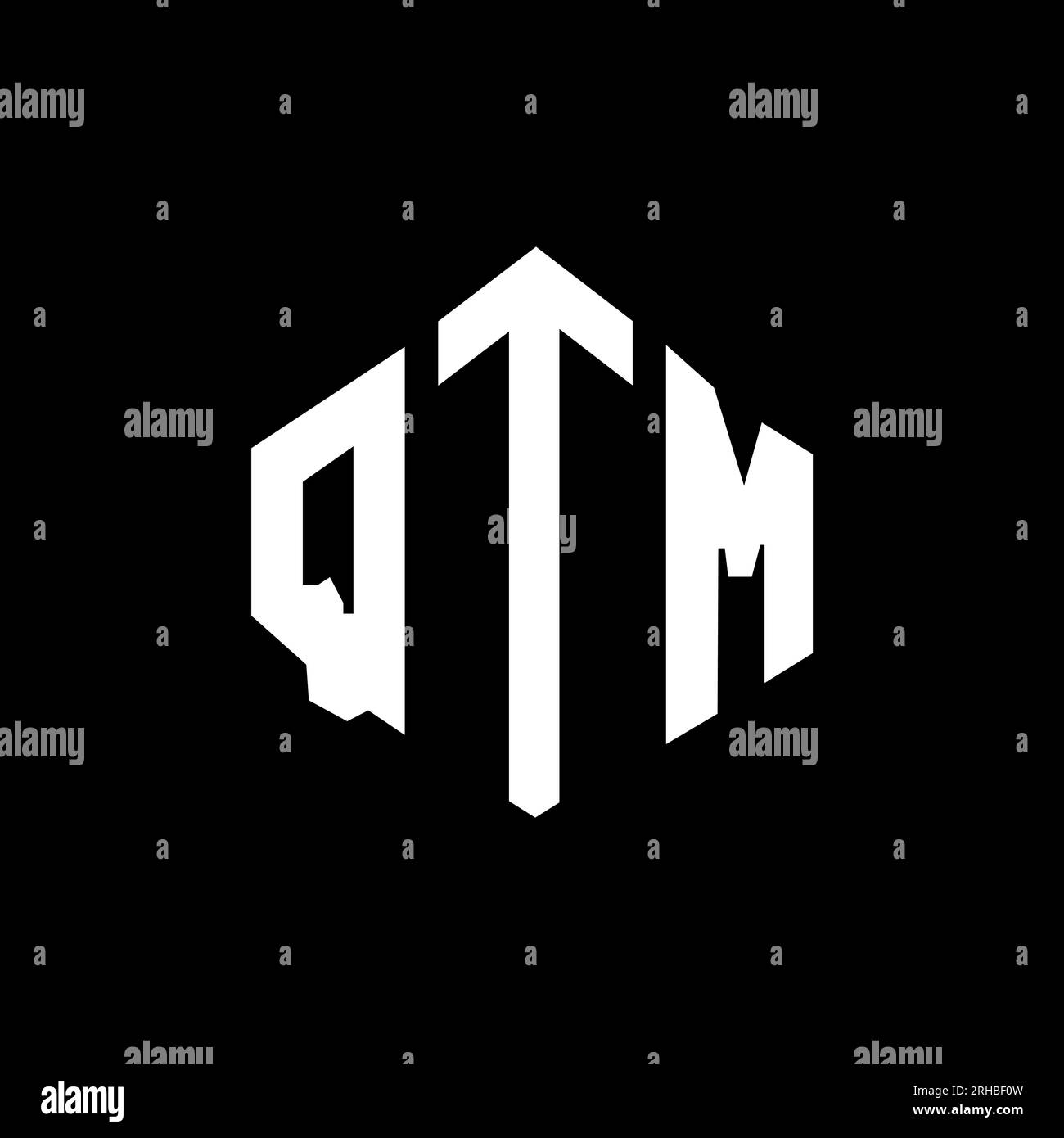 QTM letter logo design with polygon shape. QTM polygon and cube shape ...