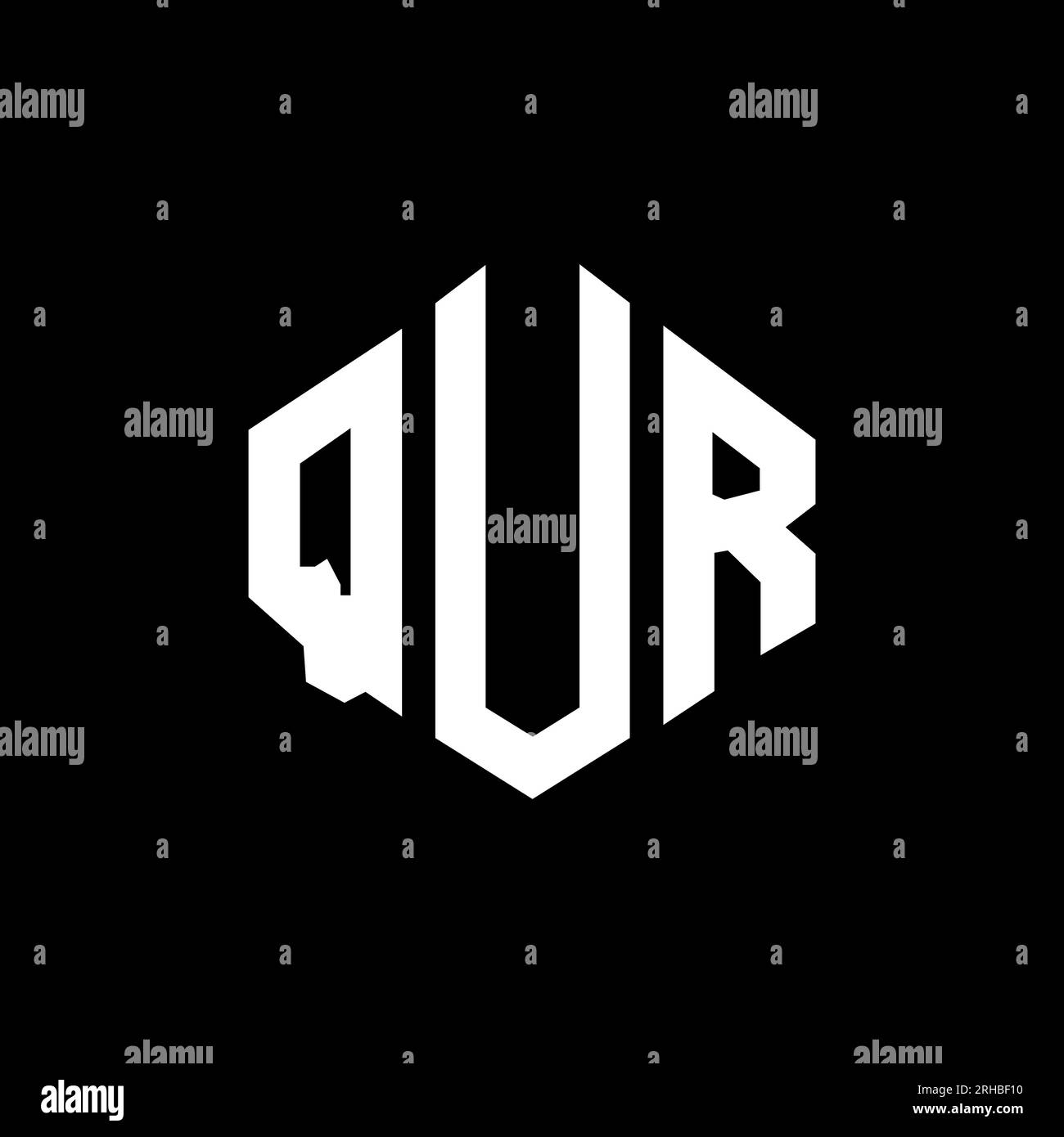 QUR letter logo design with polygon shape. QUR polygon and cube shape ...