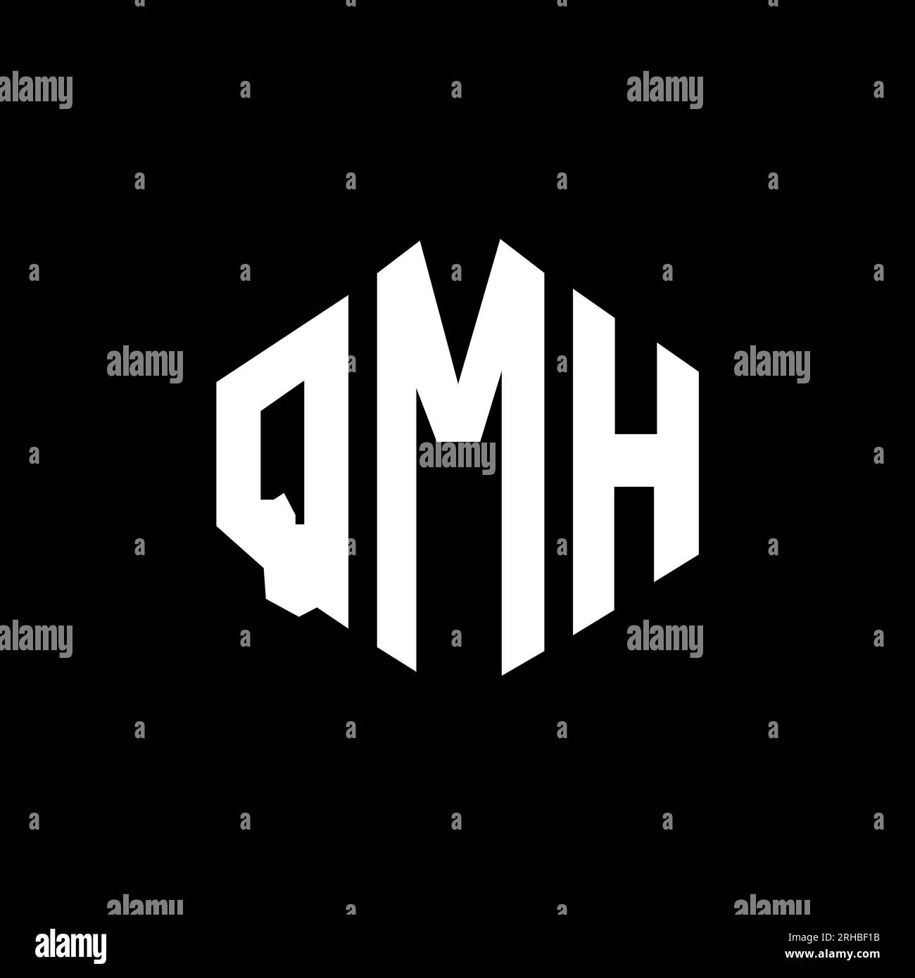 QMH letter logo design with polygon shape. QMH polygon and cube shape ...